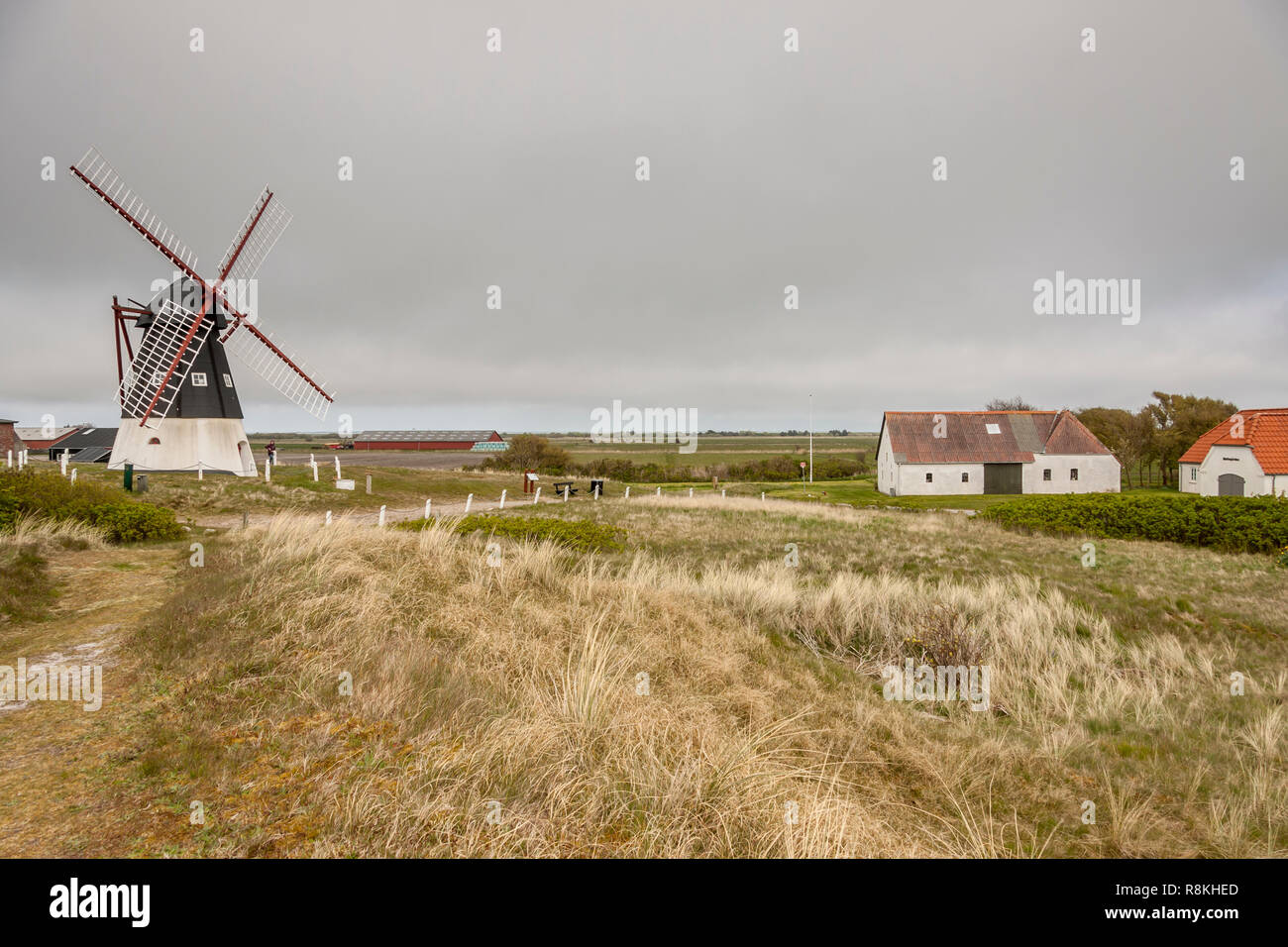 Windmill on the Mando island in the Wadden Sea Park of Denmark, Europe ...