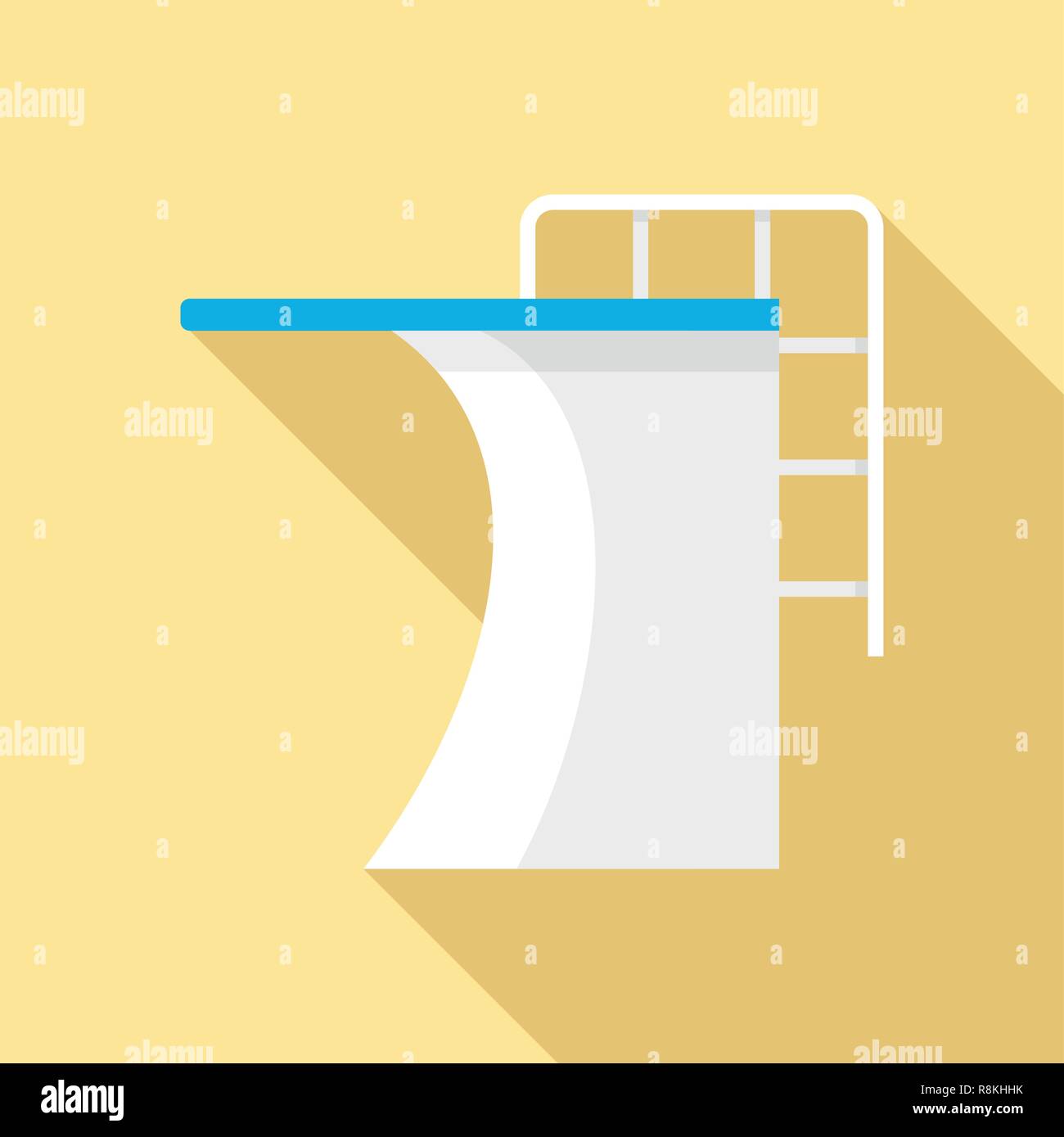 Springboard pool icon. Flat illustration of springboard pool vector ...