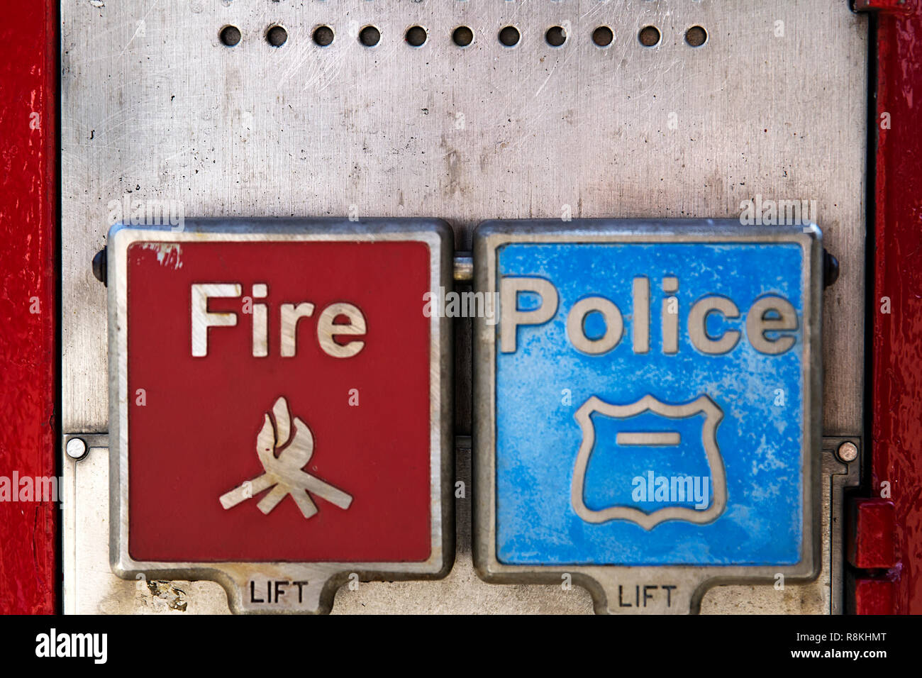 Fire police emergency button hi-res stock photography and images - Alamy