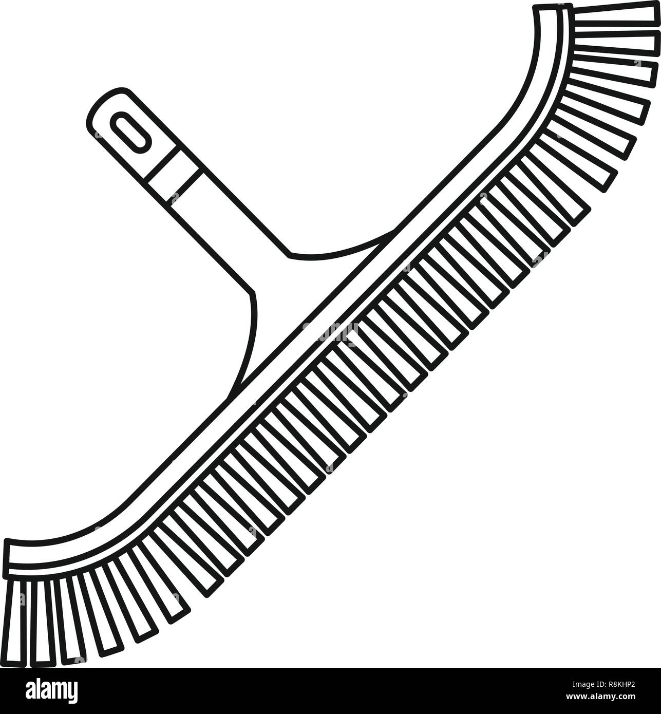 Pool clean brush icon. Outline pool clean brush vector icon for web ...