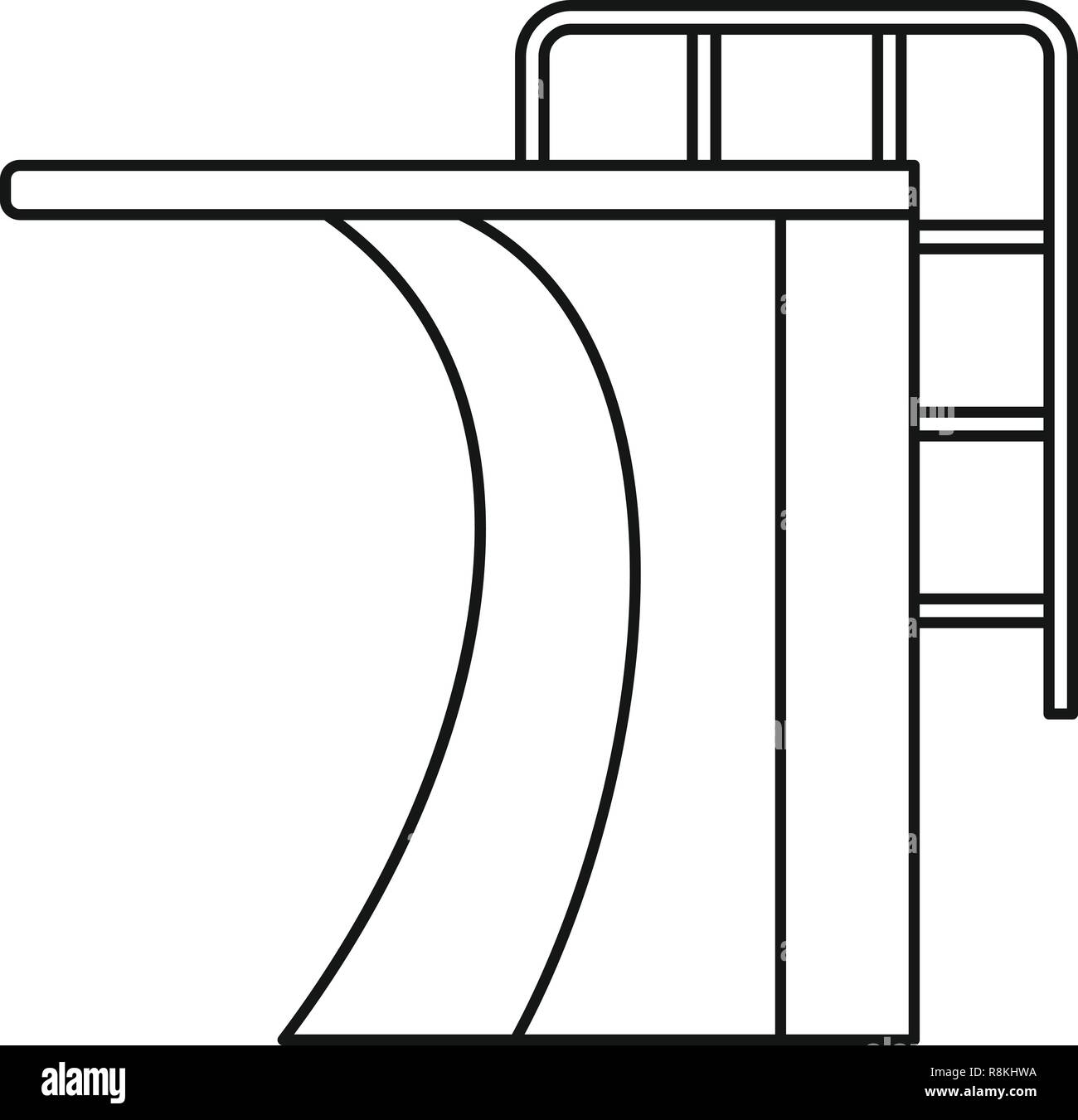 Springboard pool icon. Outline springboard pool vector icon for web ...