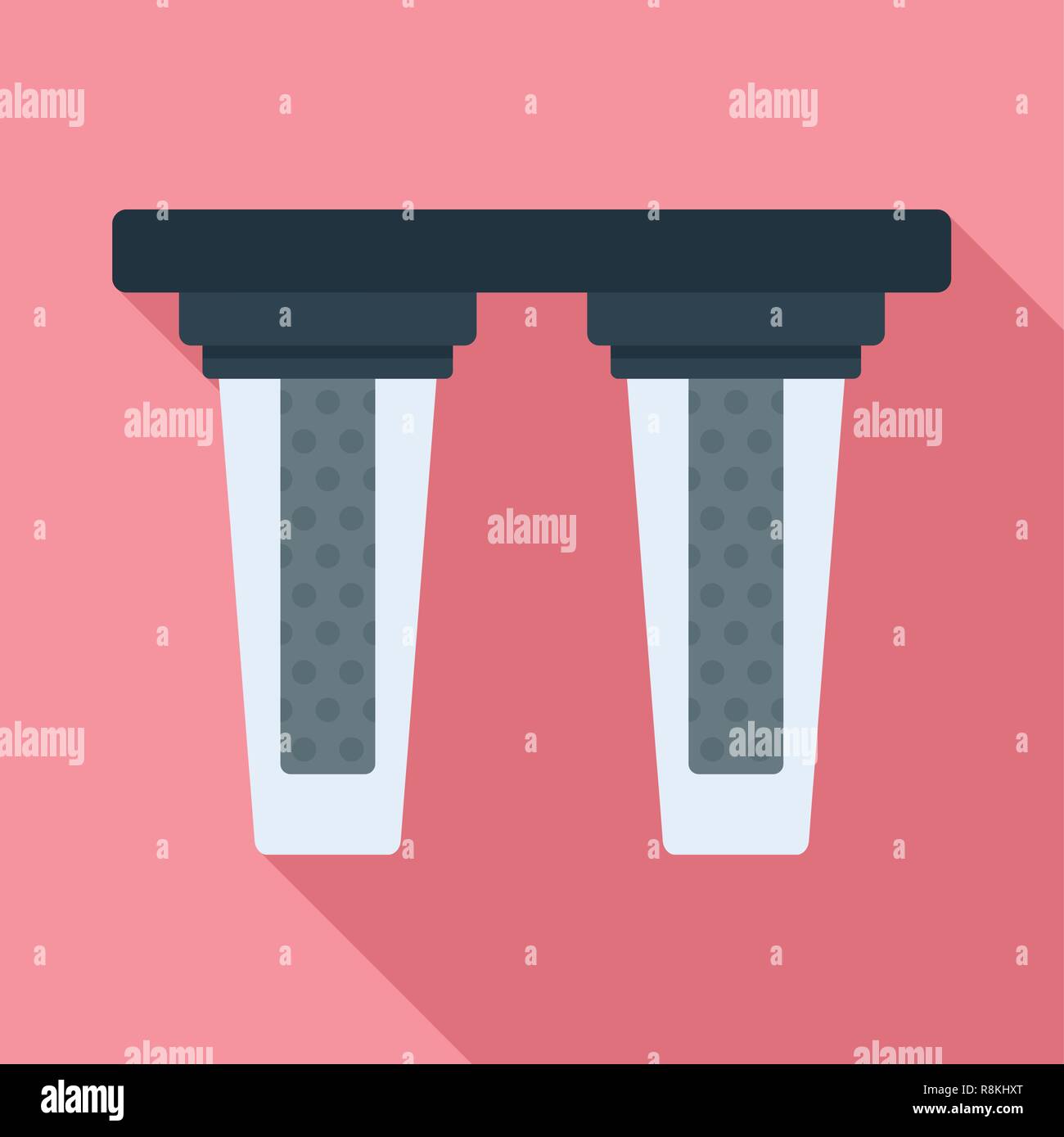 Double water filter icon. Flat illustration of double water filter ...