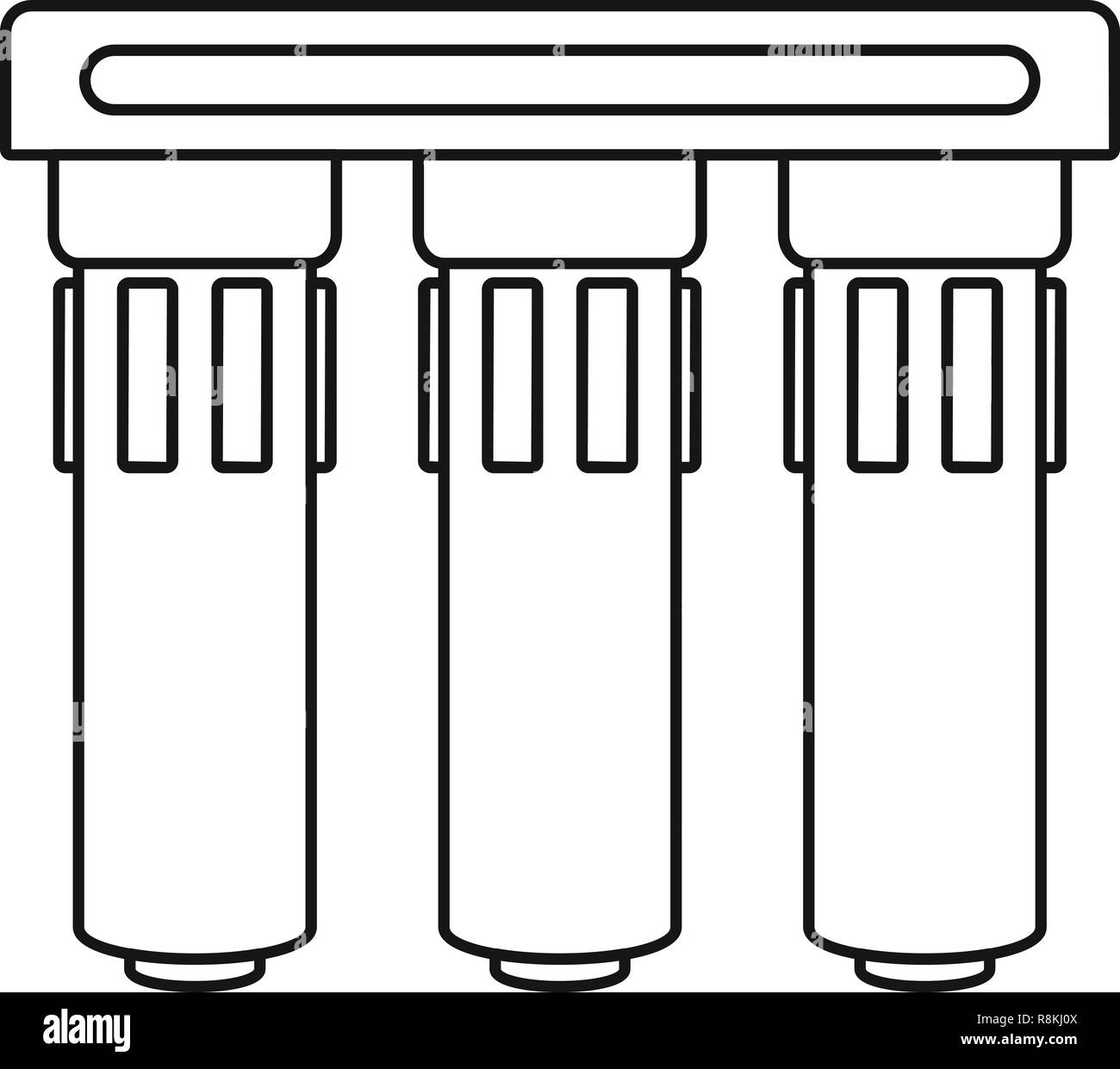 Triple water filtration icon. Outline triple water filtration vector ...