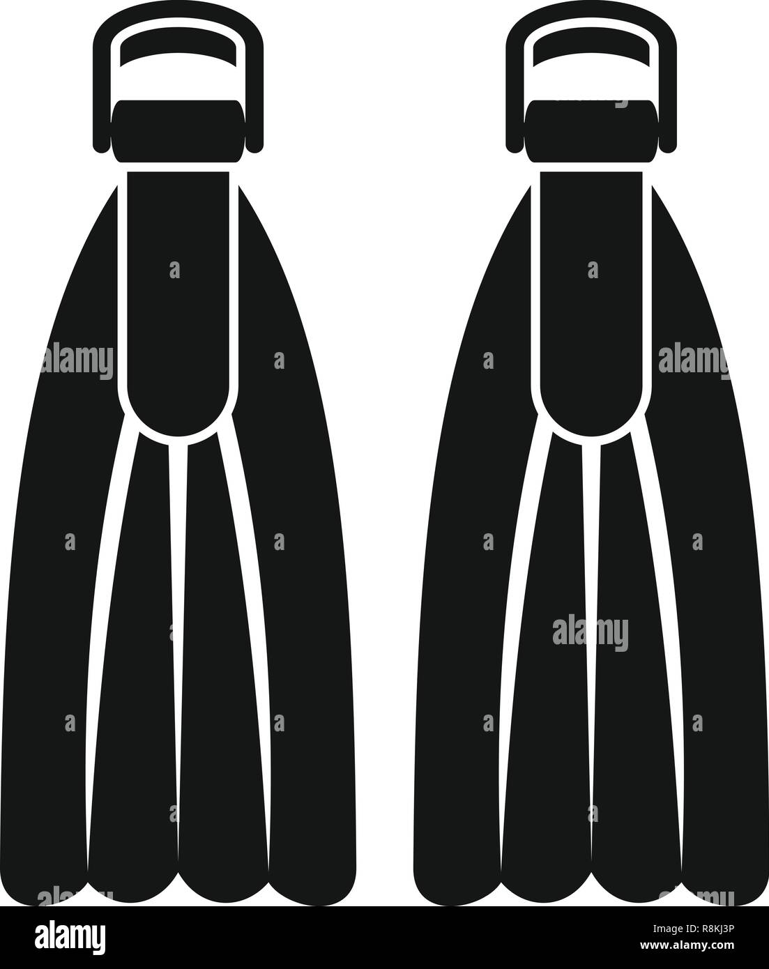 Diving fins icon. Simple illustration of diving fins vector icon for ...