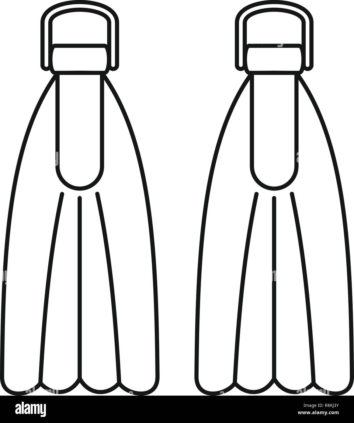 Diving fins icon. Outline diving fins vector icon for web design ...