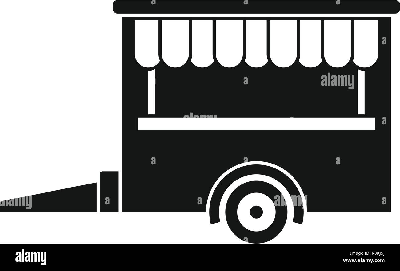 Food trailer icon. Simple illustration of food trailer vector icon for ...