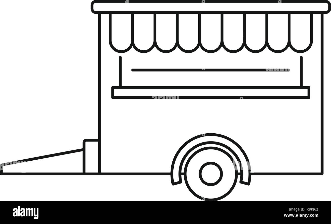 Food trailer icon. Outline food trailer vector icon for web design ...