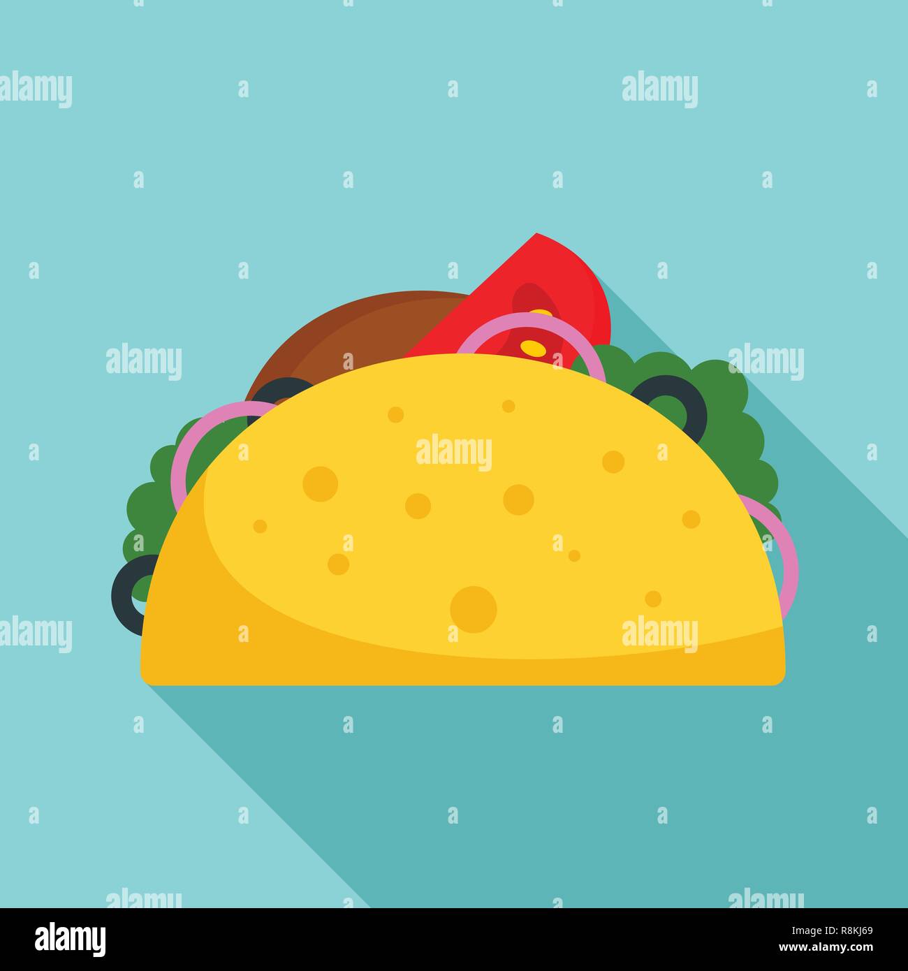 Taco food icon. Flat illustration of taco food vector icon for web ...