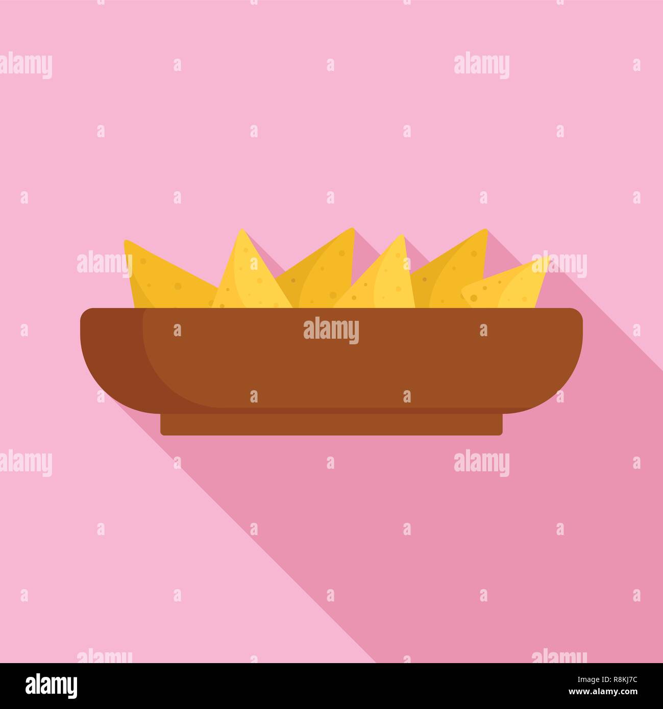 Nachos plate icon. Flat illustration of nachos plate vector icon for ...