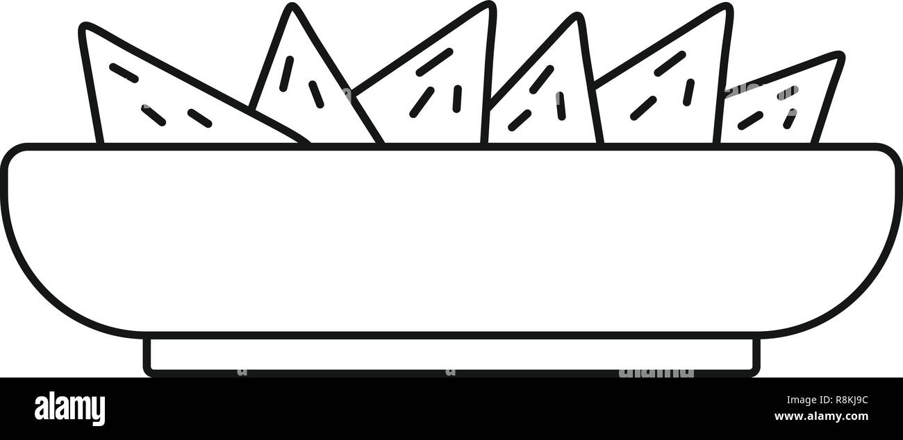 Nachos plate icon. Outline nachos plate vector icon for web design ...