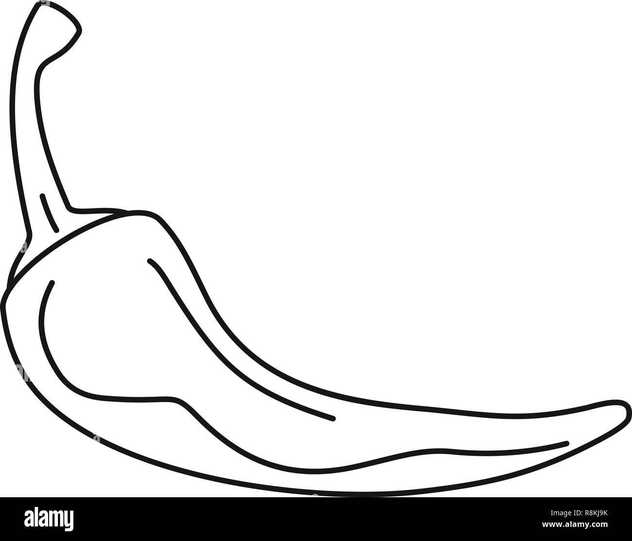 Chilli pepper icon. Outline chilli pepper vector icon for web design ...