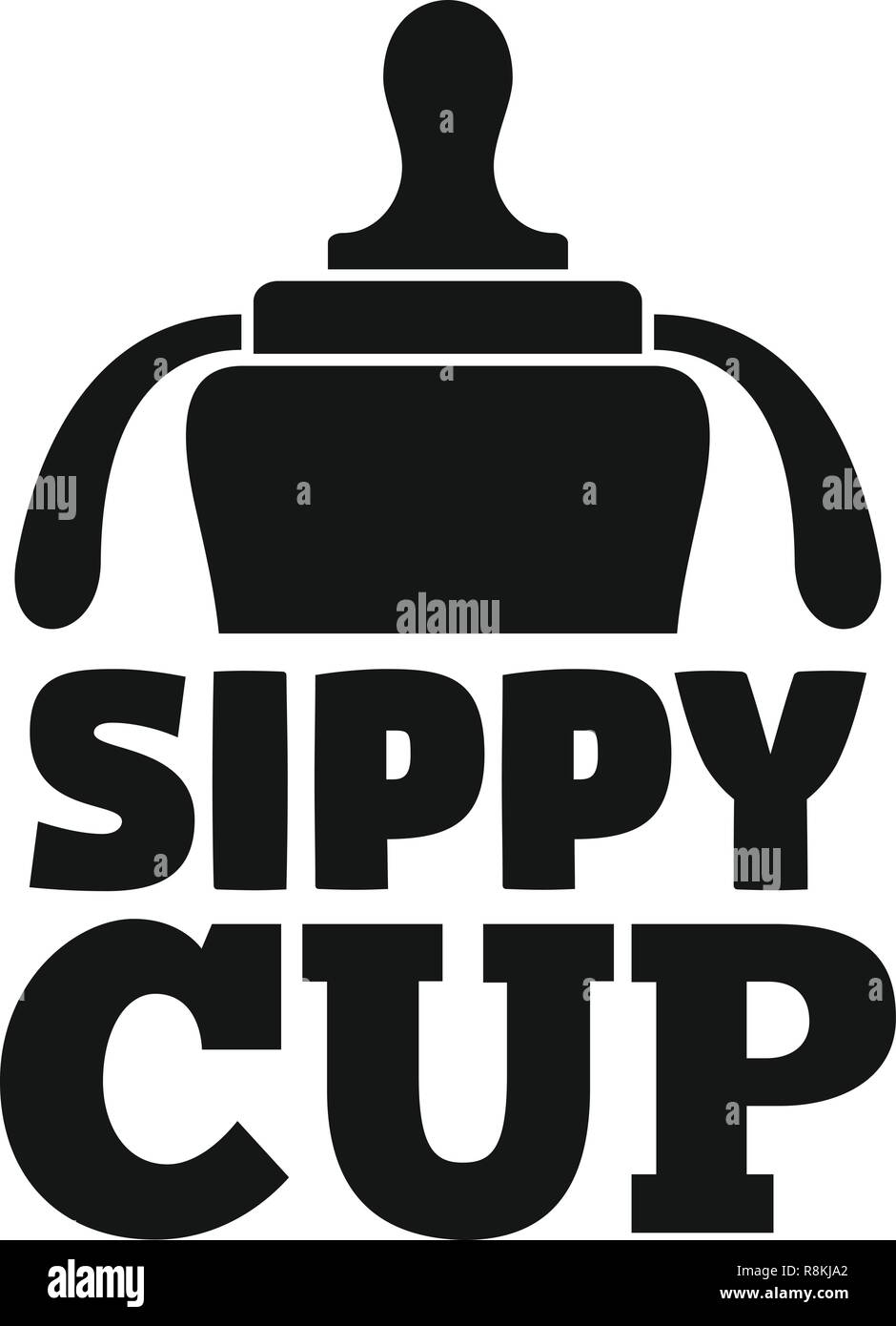 Plastic sippy cup logo. Simple illustration of plastic sippy cup vector ...