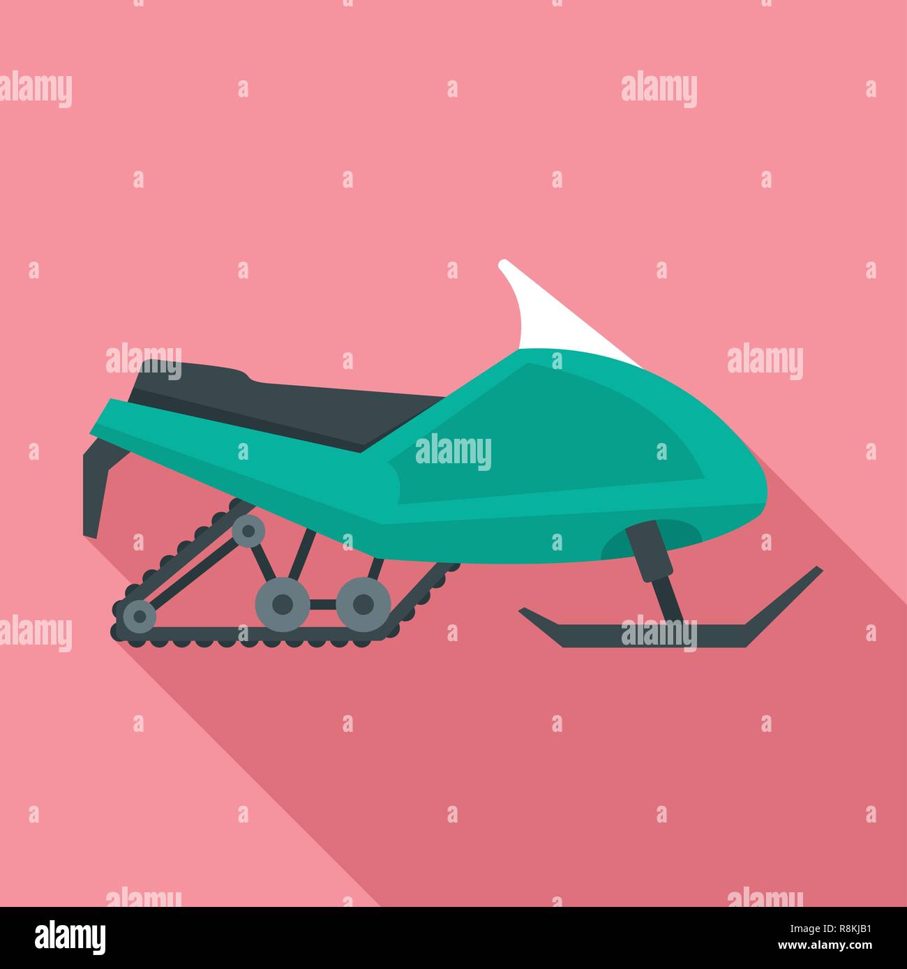 Winter snowmobile icon. Flat illustration of winter snowmobile vector ...