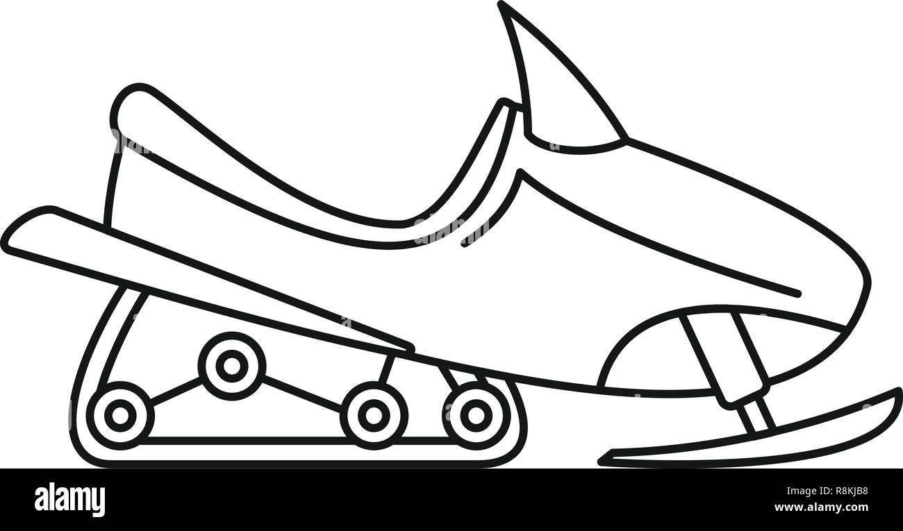 Sport snowmobile icon. Outline sport snowmobile vector icon for web ...