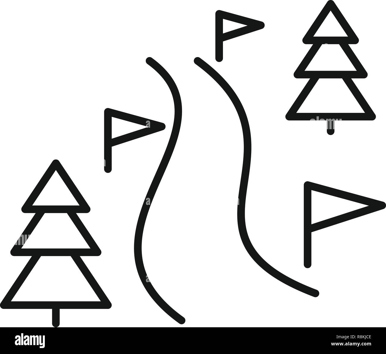 Ski mountain track icon. Outline ski mountain track vector icon for web ...