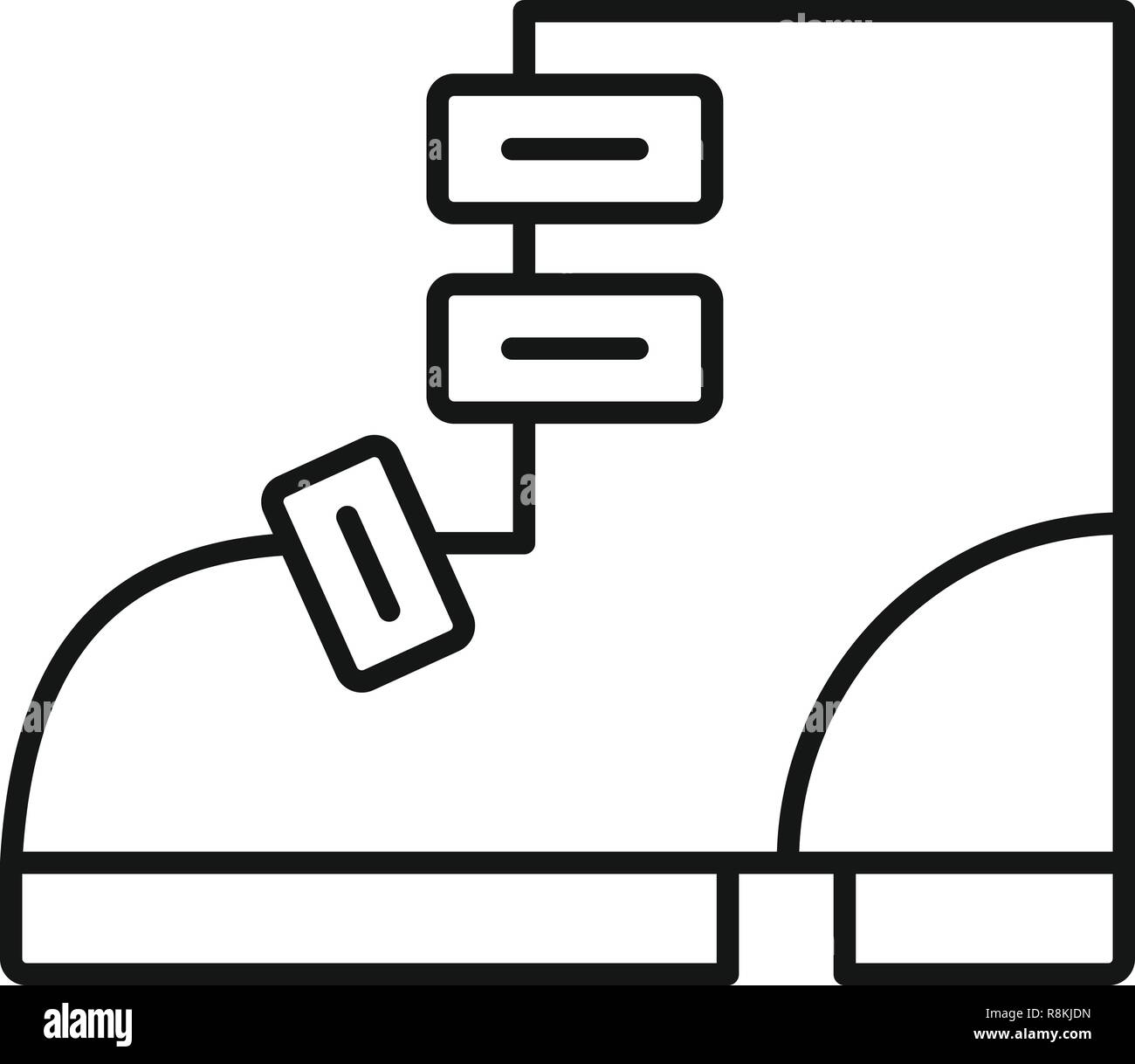 Ski boot icon. Outline ski boot vector icon for web design isolated on ...