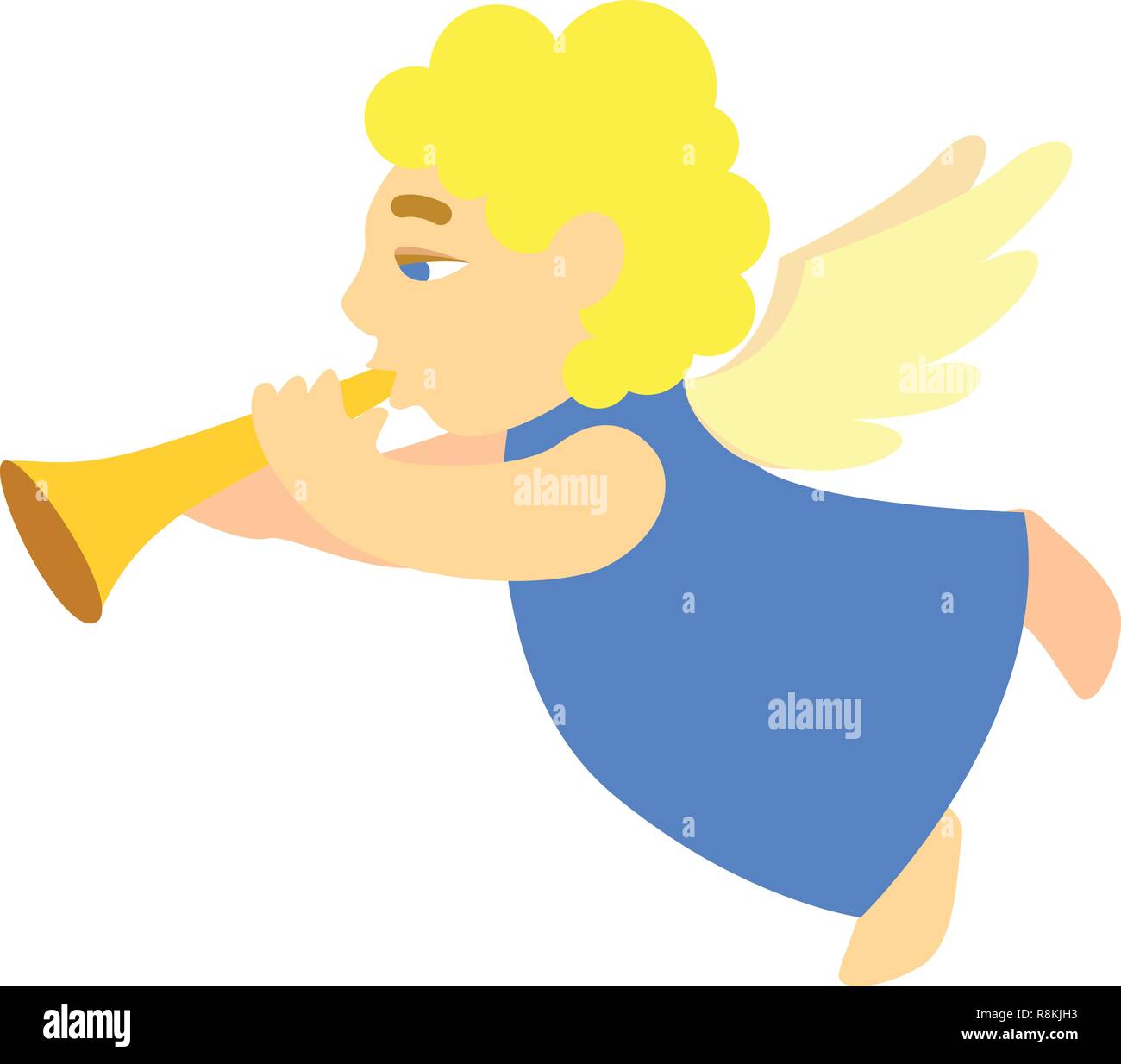 Angel music flute icon. Cartoon of angel music flute vector icon for ...