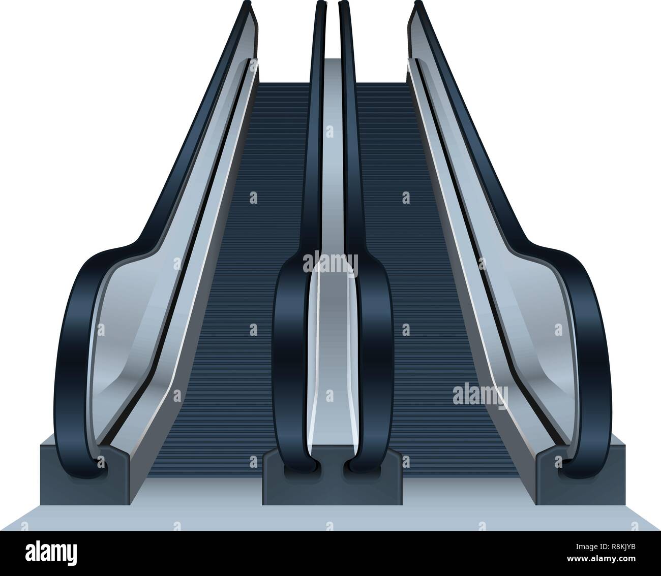 Double mall escalator icon. Realistic illustration of double mall ...