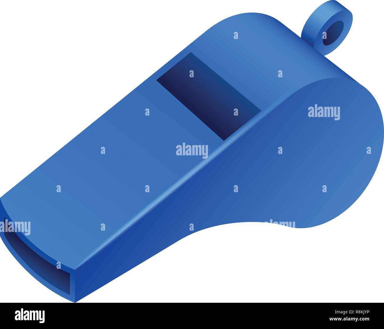 Blue whistle icon. Realistic illustration of blue whistle vector icon ...