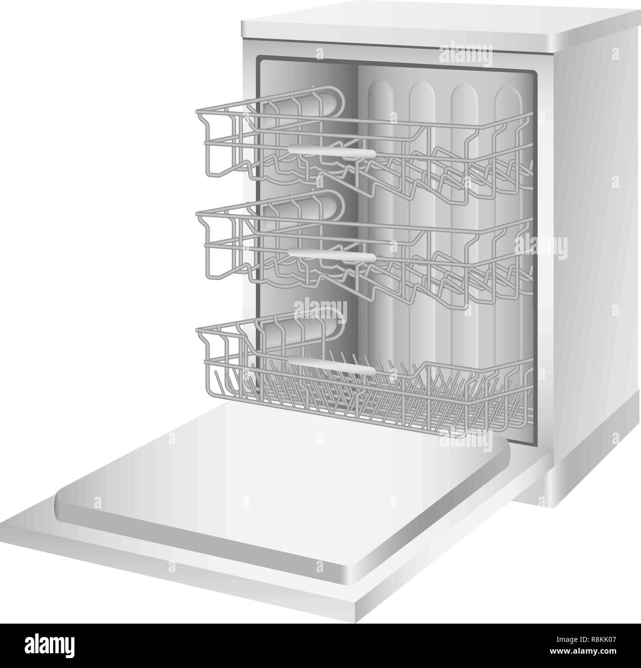 Dishwasher machine icon. Realistic illustration of dishwasher machine ...