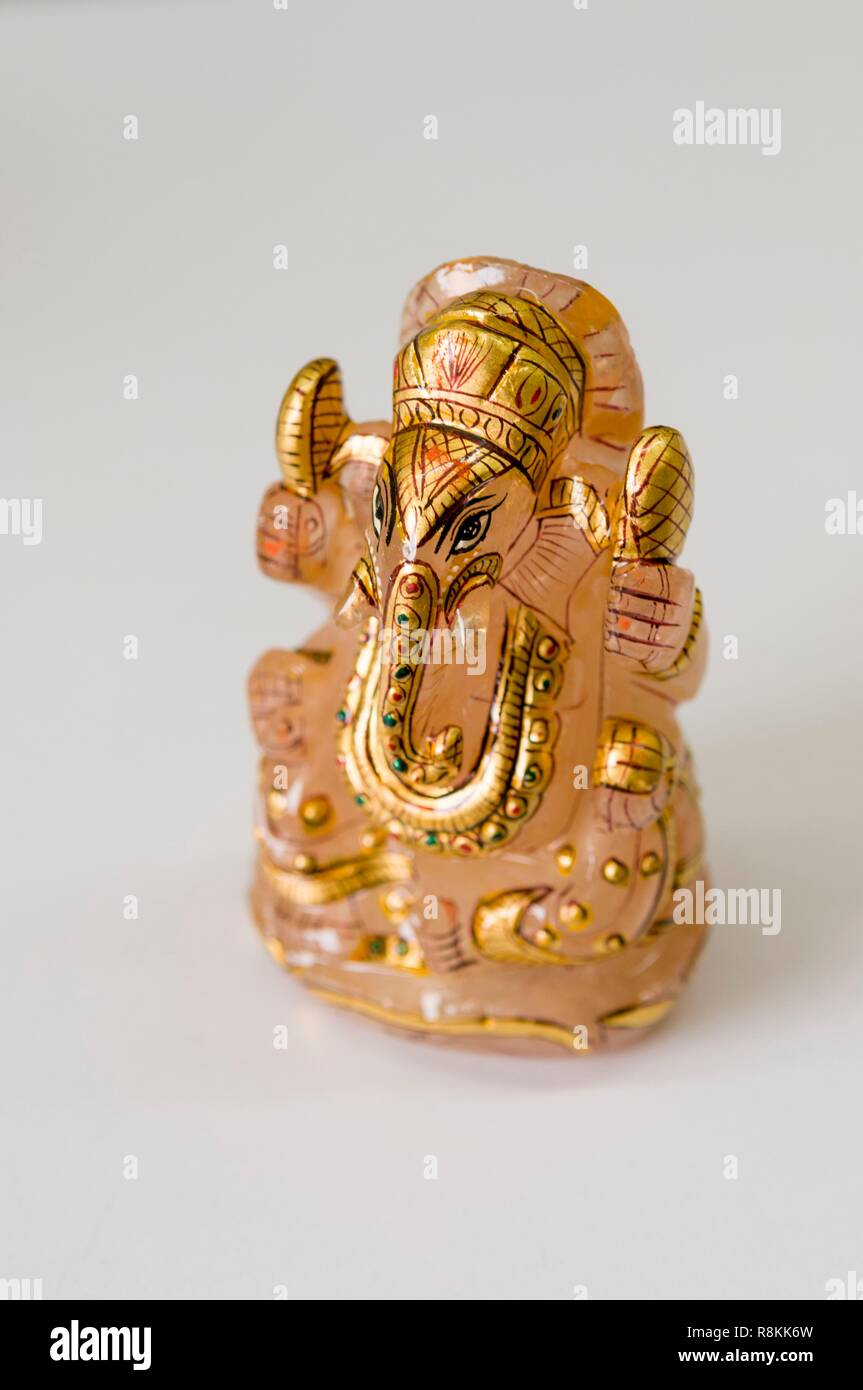 India, Rajasthan State, Jaipur, Rose Gold Ganesh Statuette Stock Photo ...