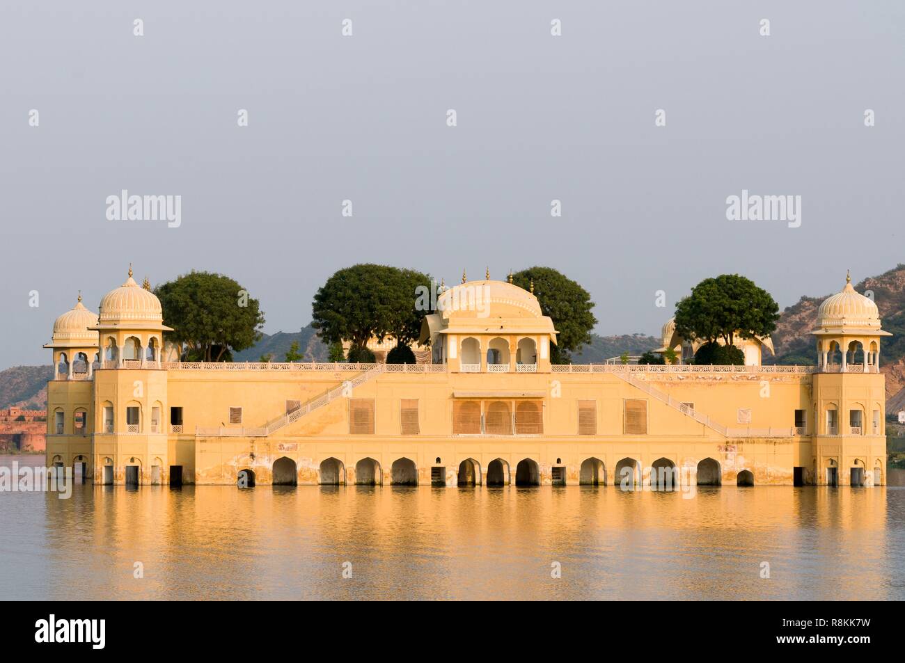 India, Rajasthan State, Jaipur, Man Sagar Lake, The Jai Mahal Lake ...