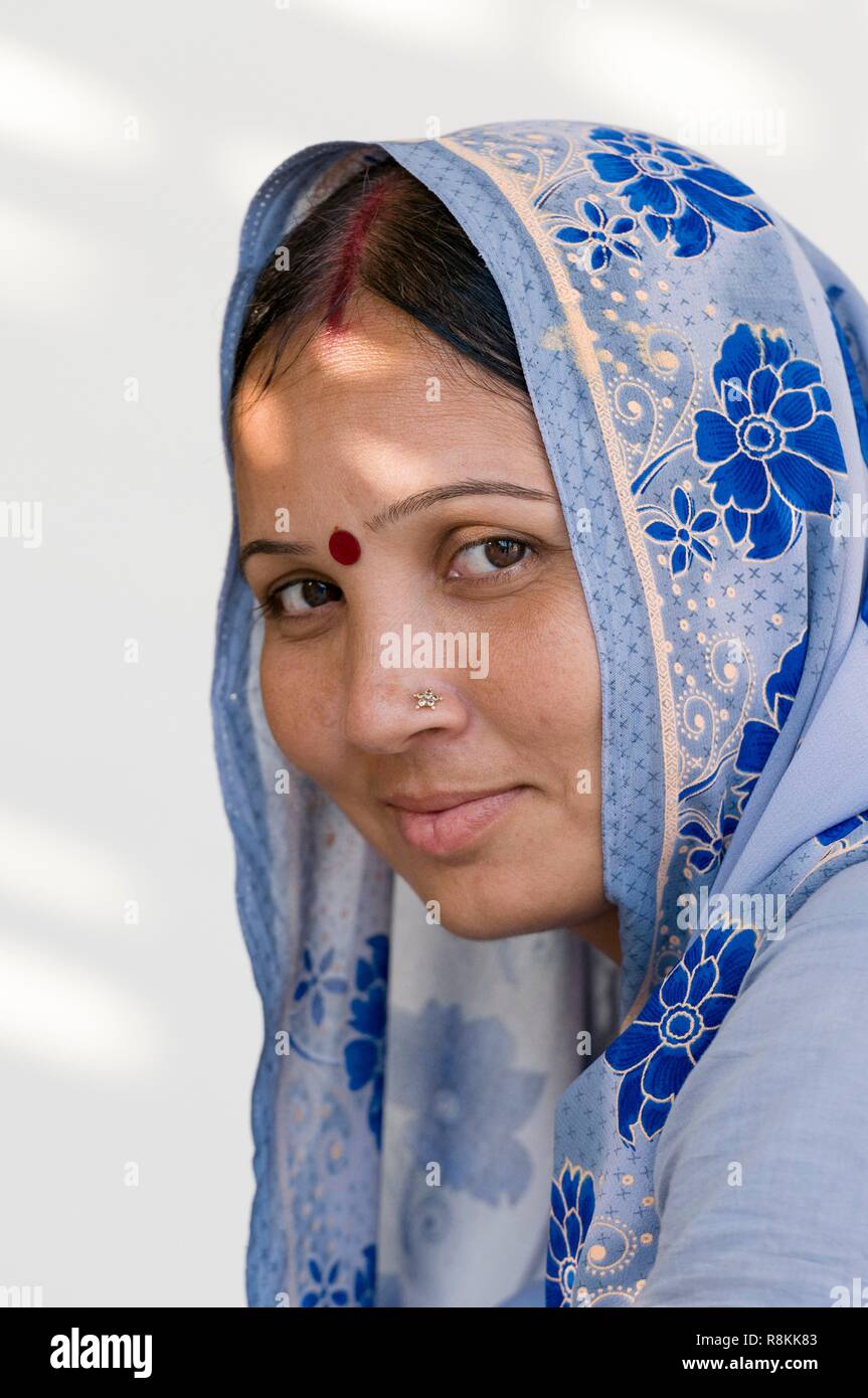 India, Rajasthan State, Patan Mahal, portrait of a woman Stock Photo ...