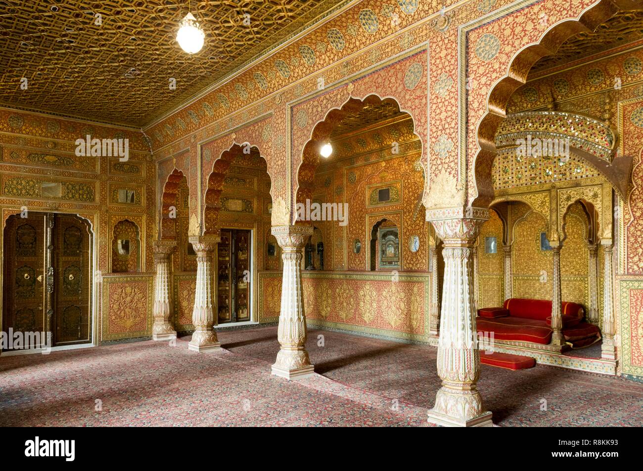 India, Rajasthan State, Bikaner, Junagarh Fort, Anup Mahal Stock Photo ...