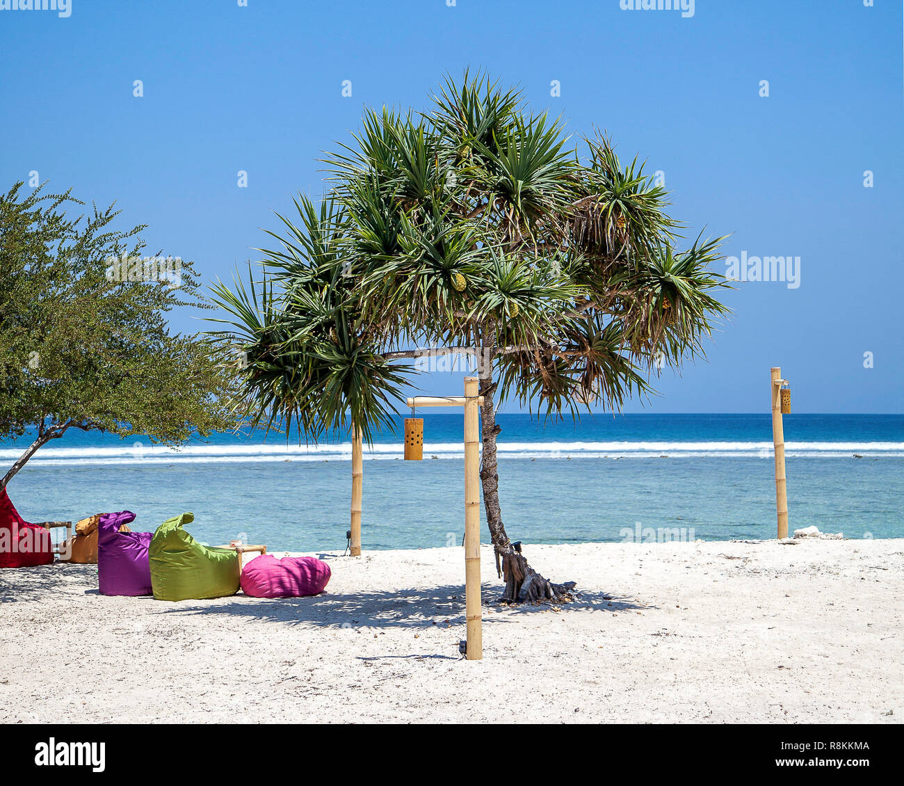 A beach image on the island of Gili Trawangan Located in Bali Indonesia ...