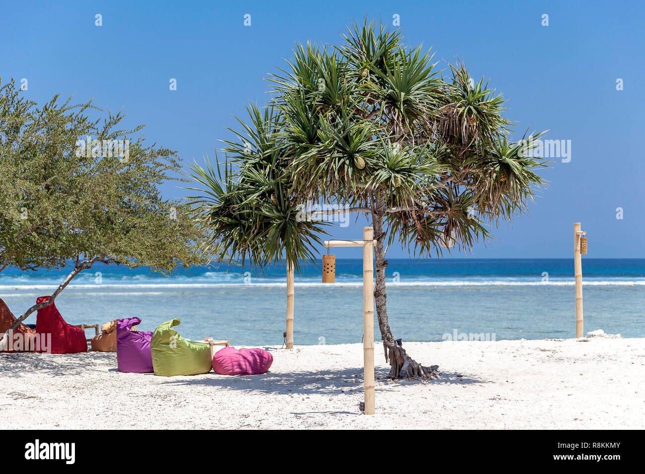 A beach image on the island of Gili Trawangan Located in Bali Indonesia ...