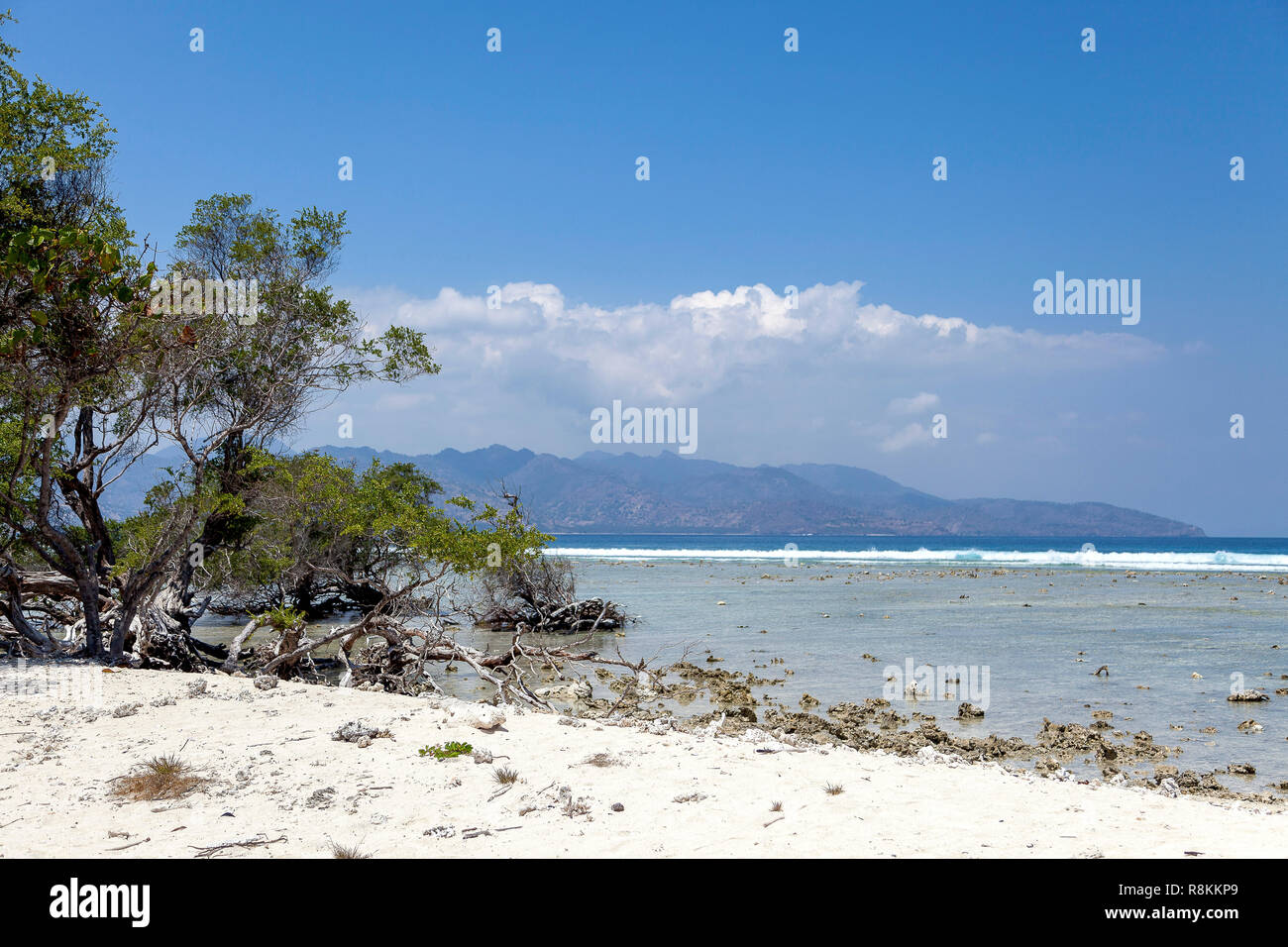 A beach image on the island of Gili Trawangan Located in Bali Indonesia ...