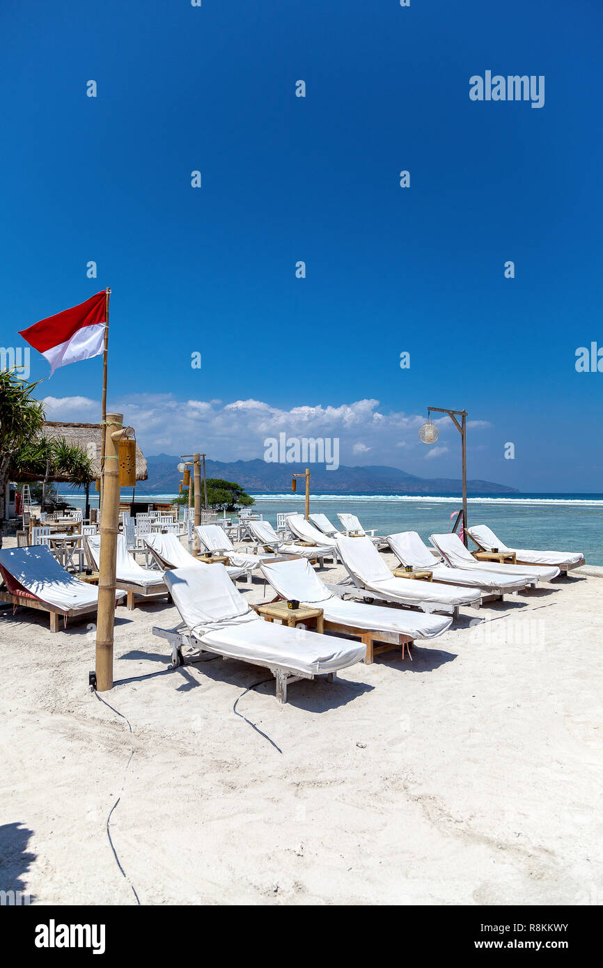 A beach image on the island of Gili Trawangan Located in Bali Indonesia ...
