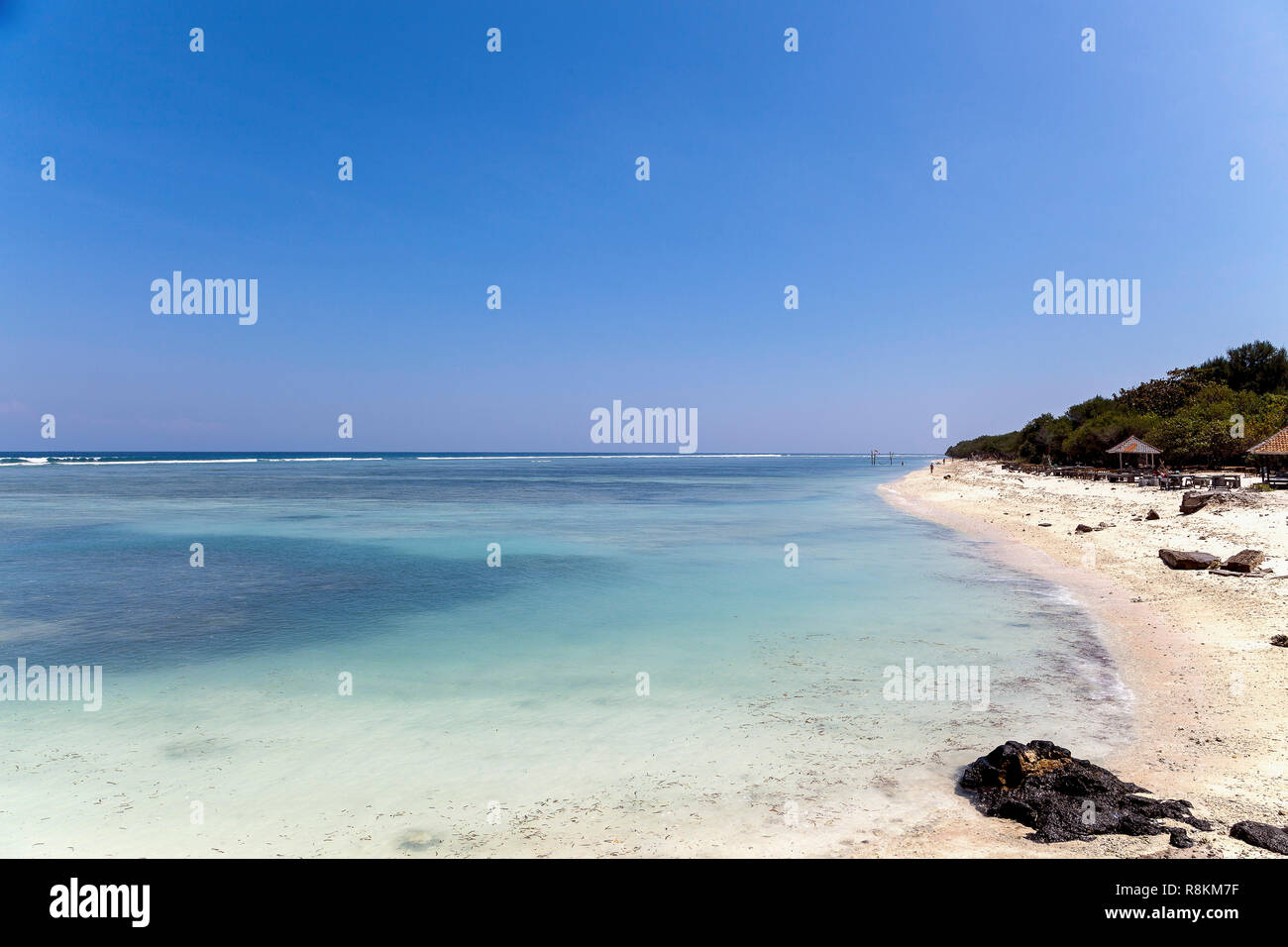 A beach image on the island of Gili Trawangan Located in Bali Indonesia ...