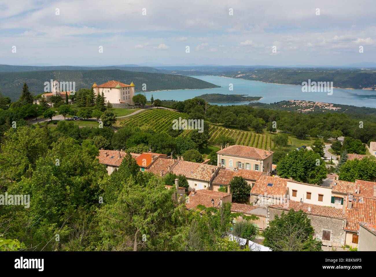 France, Var, Regional Natural Park of Verdon, Aiguines, the village ...