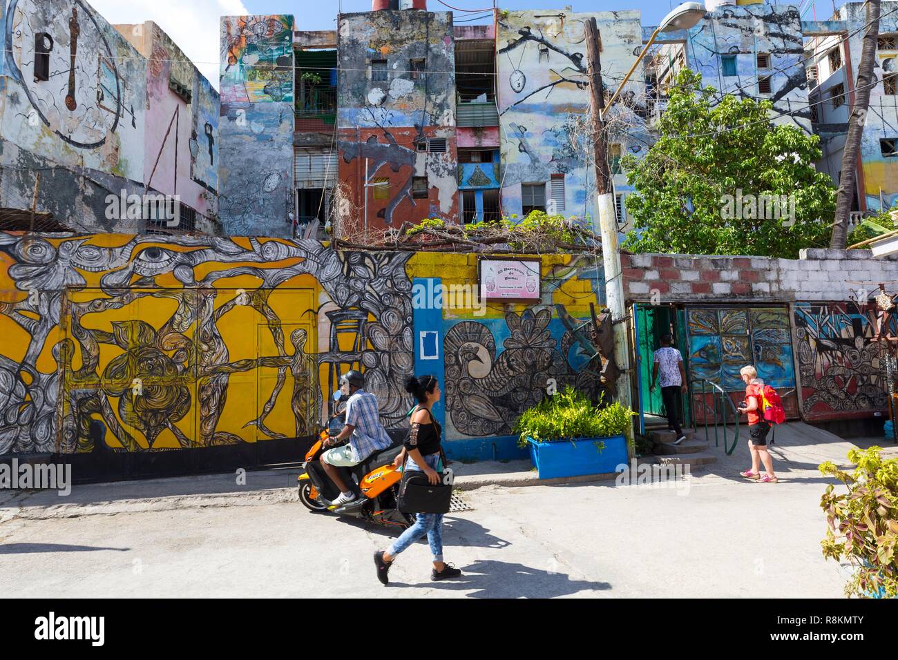 Cuba, Havana, neighborhood of Centro Habana, Callejon de Hamel is the ...