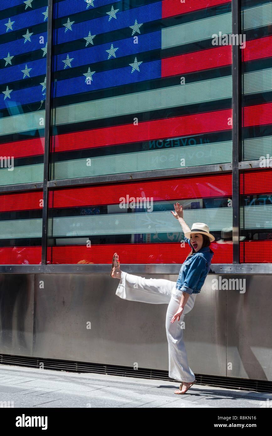 American flag times square midtown hi-res stock photography and images ...
