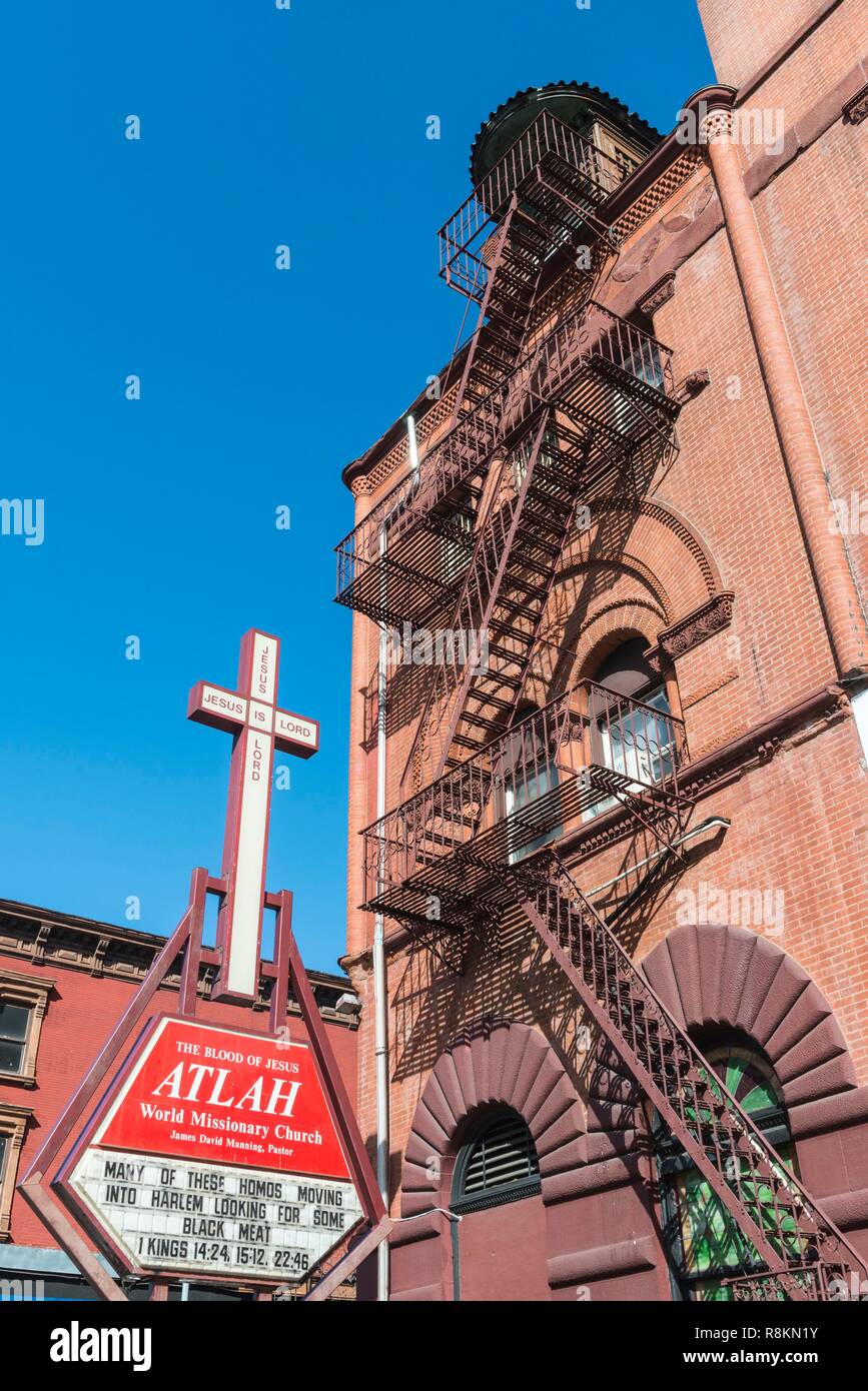 United States, New York, Manhattan, Harlem, church Stock Photo - Alamy