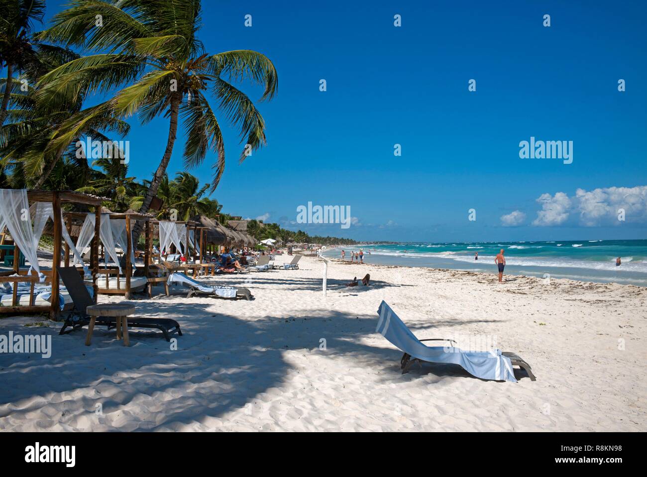 Mexico, State of Quintana Roo, beaches of Tulum, Caribbean Sea Stock ...