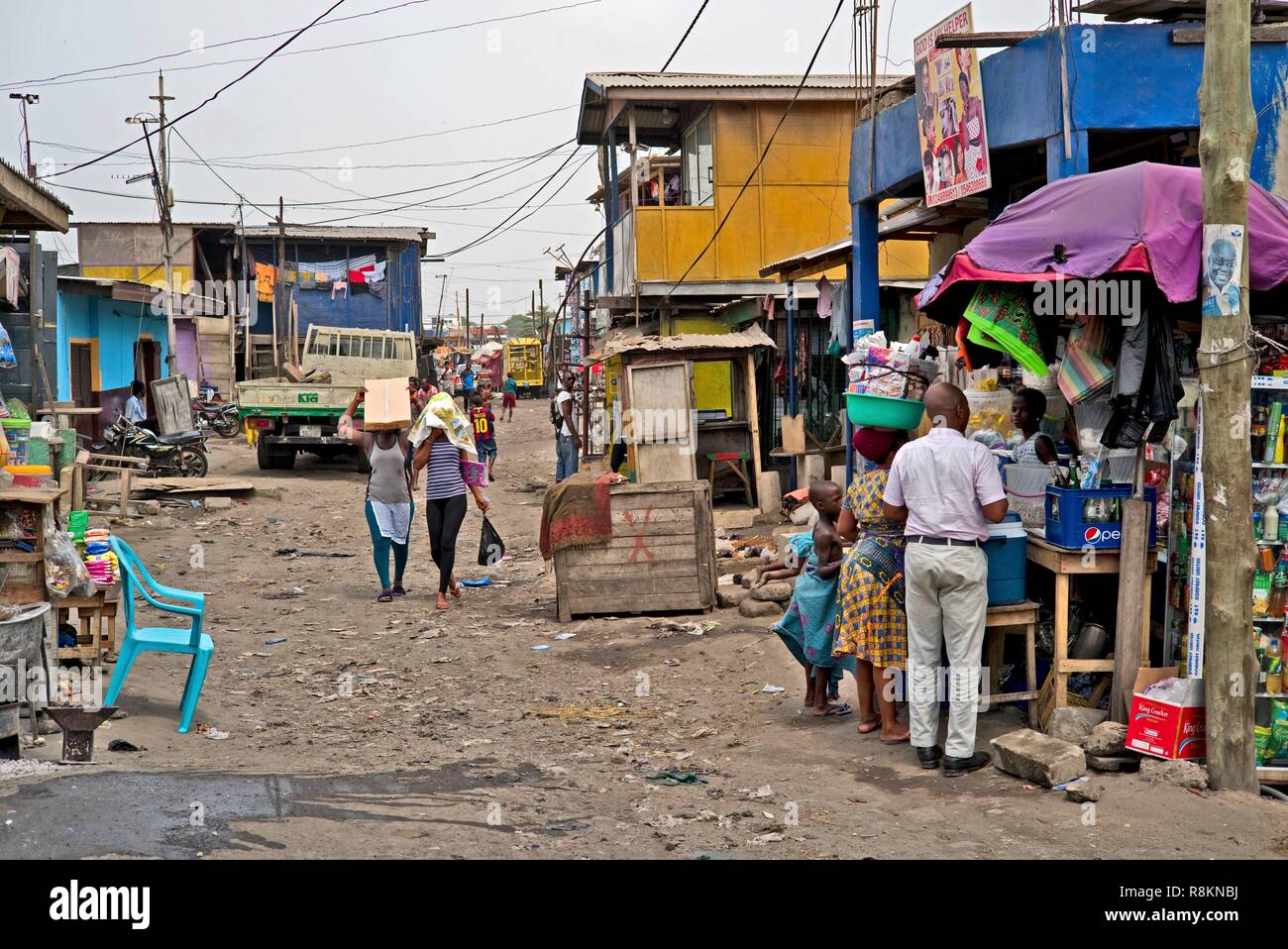Ghana, Accra, main artery of Sodom and Gomorrah slum Stock Photo - Alamy