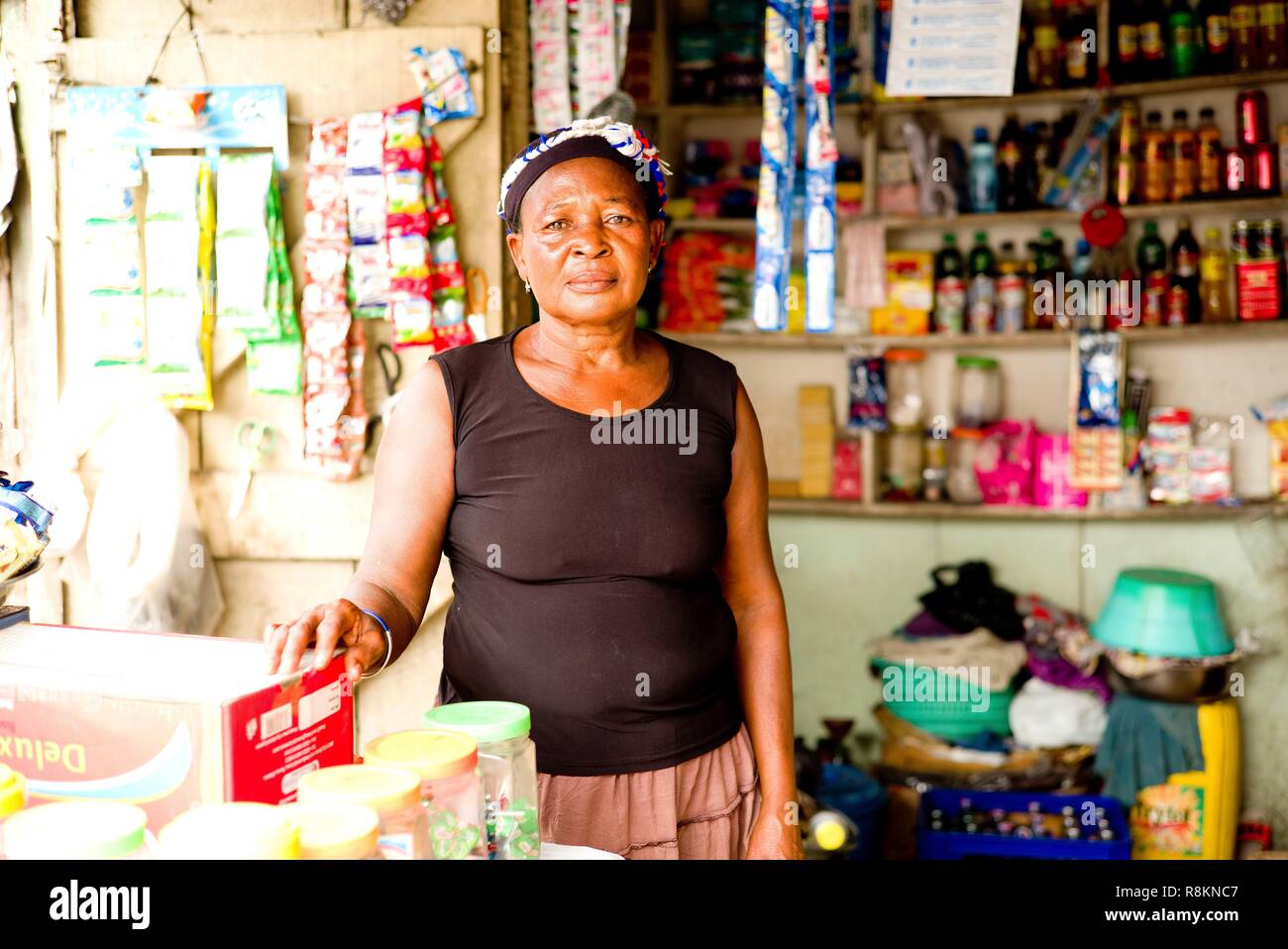 Ghana, Accra, grocery store benefiting from micro-credit ID Ghana ...