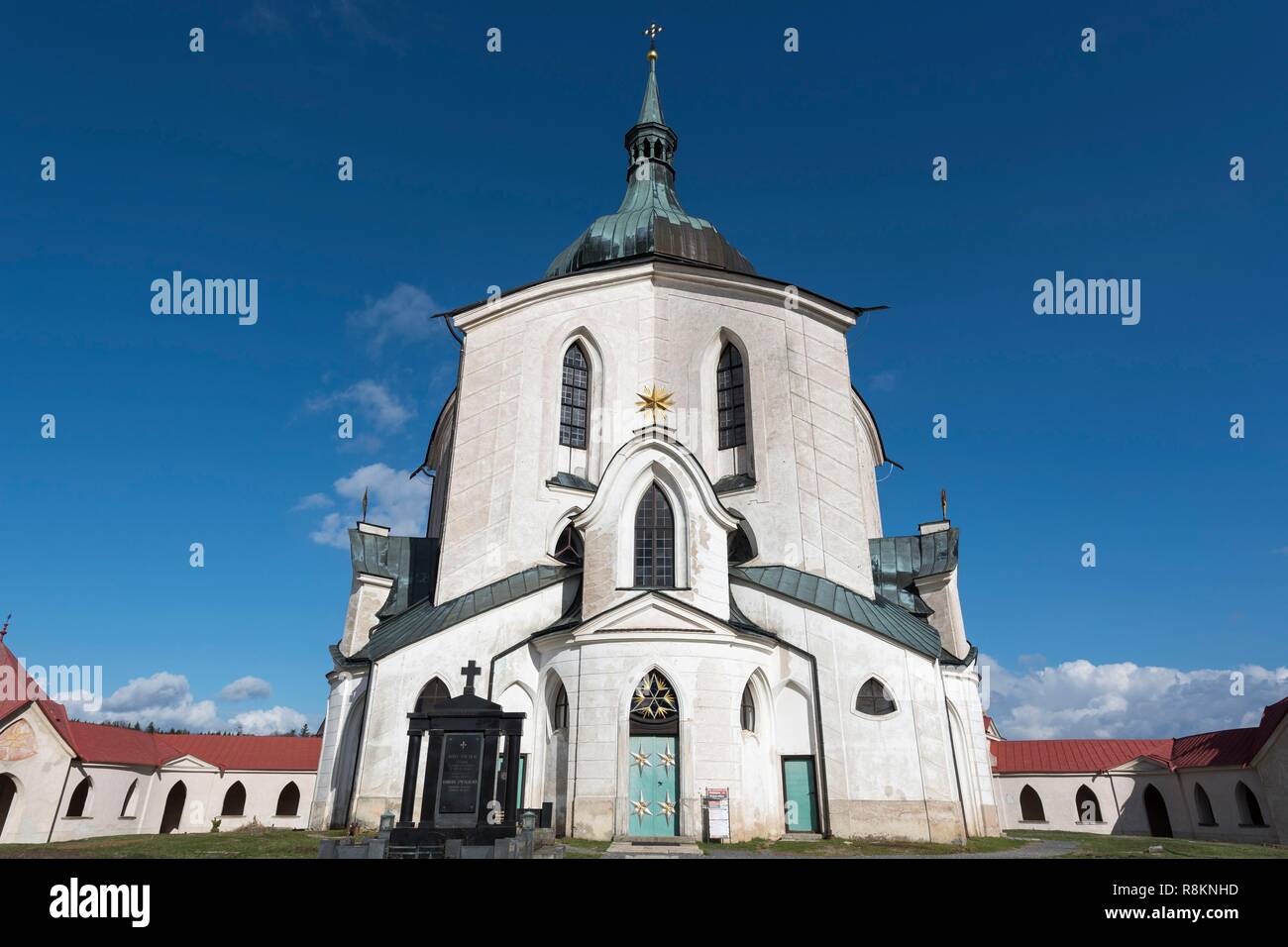Czech Republic, South Bohemia, Zdar nad Sazavou, Zelena Hora, Facade of the Pilgrimage Church of ...