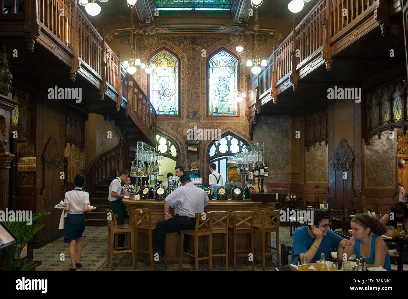 Romania, Muntenia, Bucharest, Caru’ cu Bere, a traditional bar and ...