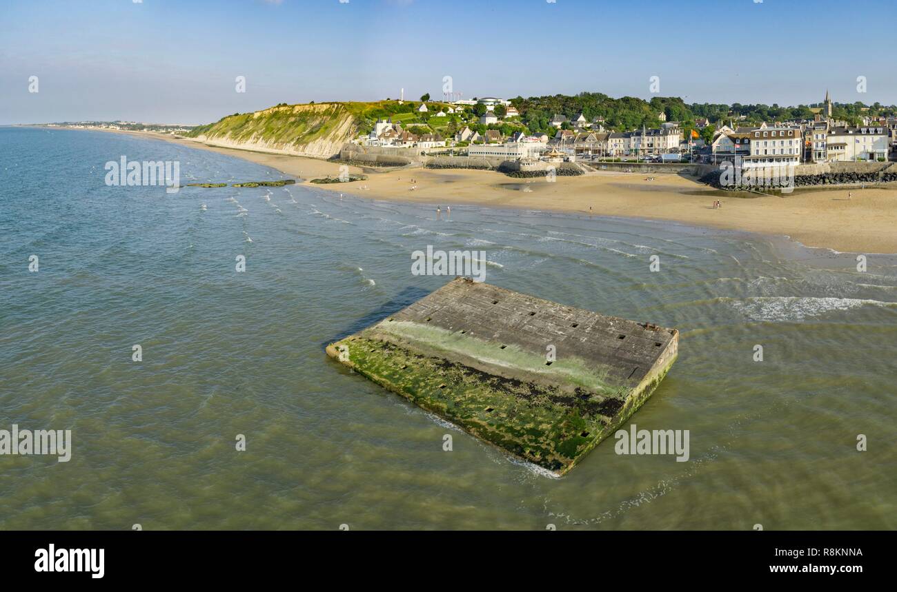 France, Calvados, Arromanches les Bains, Mulberry B remains, Port ...