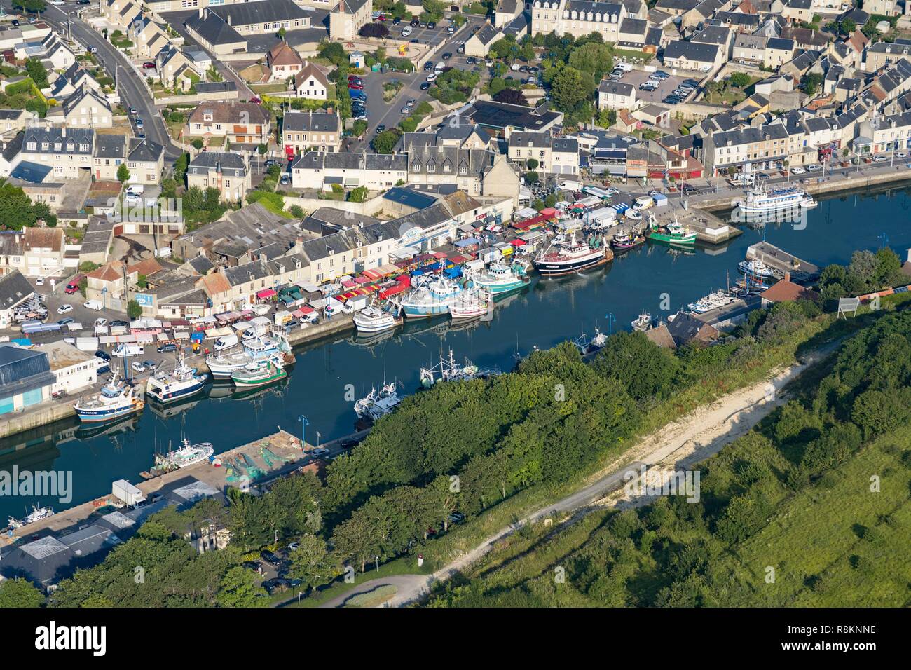 France, Calvados, Port en Bessin (aerial view Stock Photo - Alamy