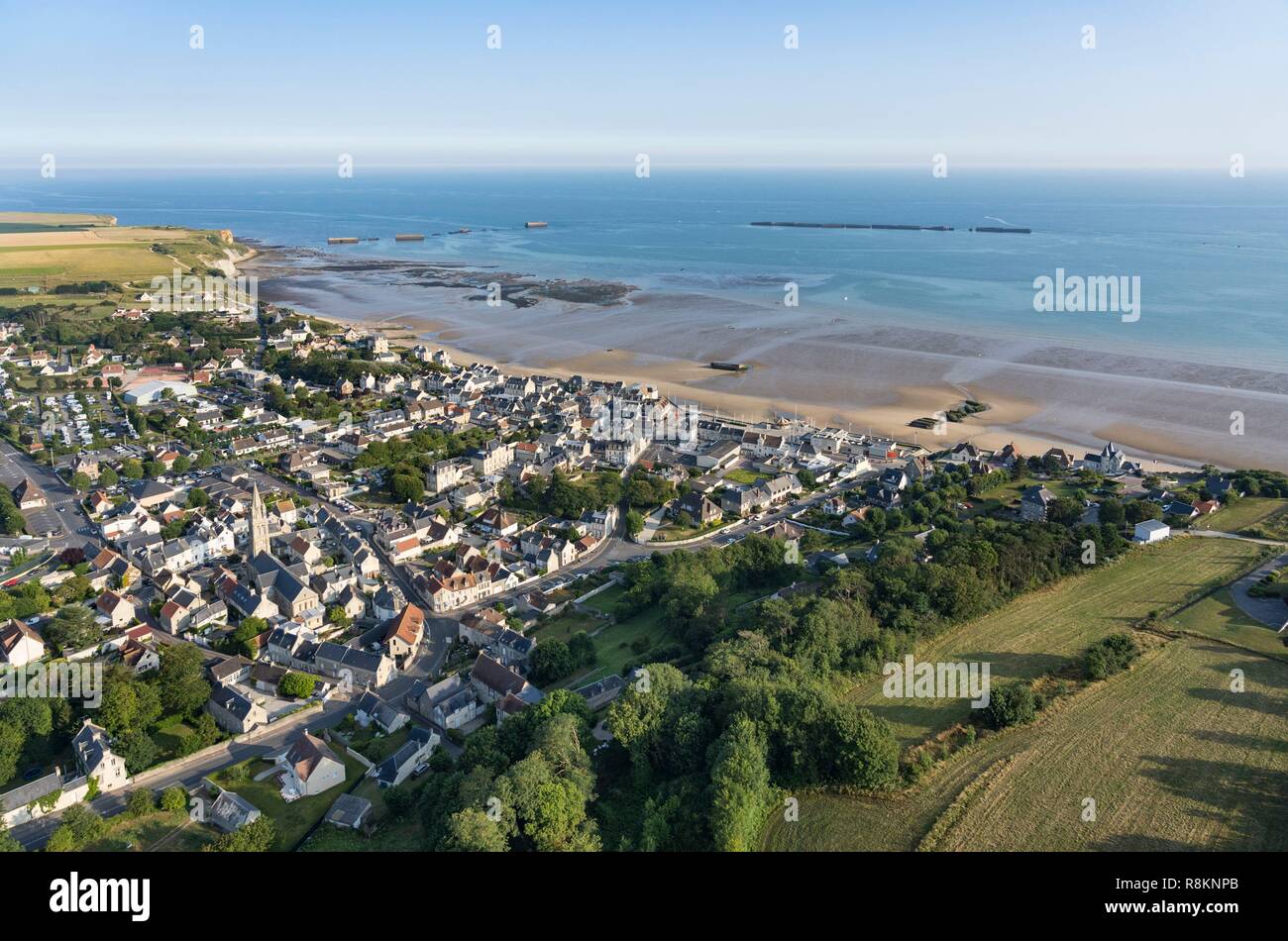 Arromanches les bains calvados aerial hi-res stock photography and ...