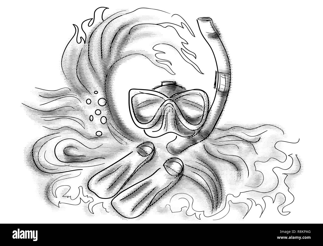 diving symbol isolated on a white background Stock Vector Image & Art ...