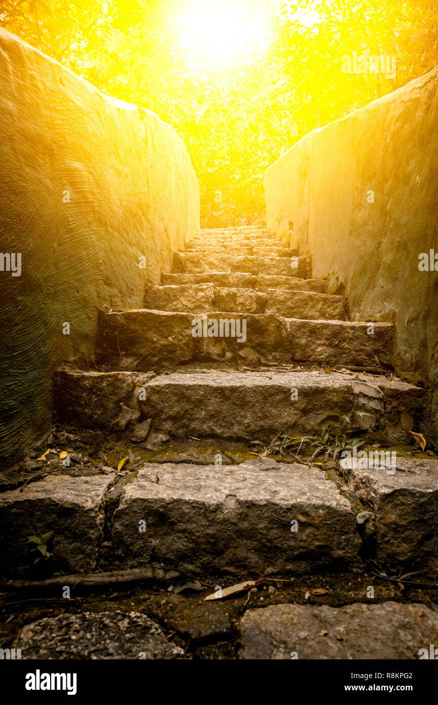 Staircase leading to a bright spot hit by sunlight Stock Photo - Alamy Staircase leading to a bright spot hit by sunlight Stock Photo - Alamy