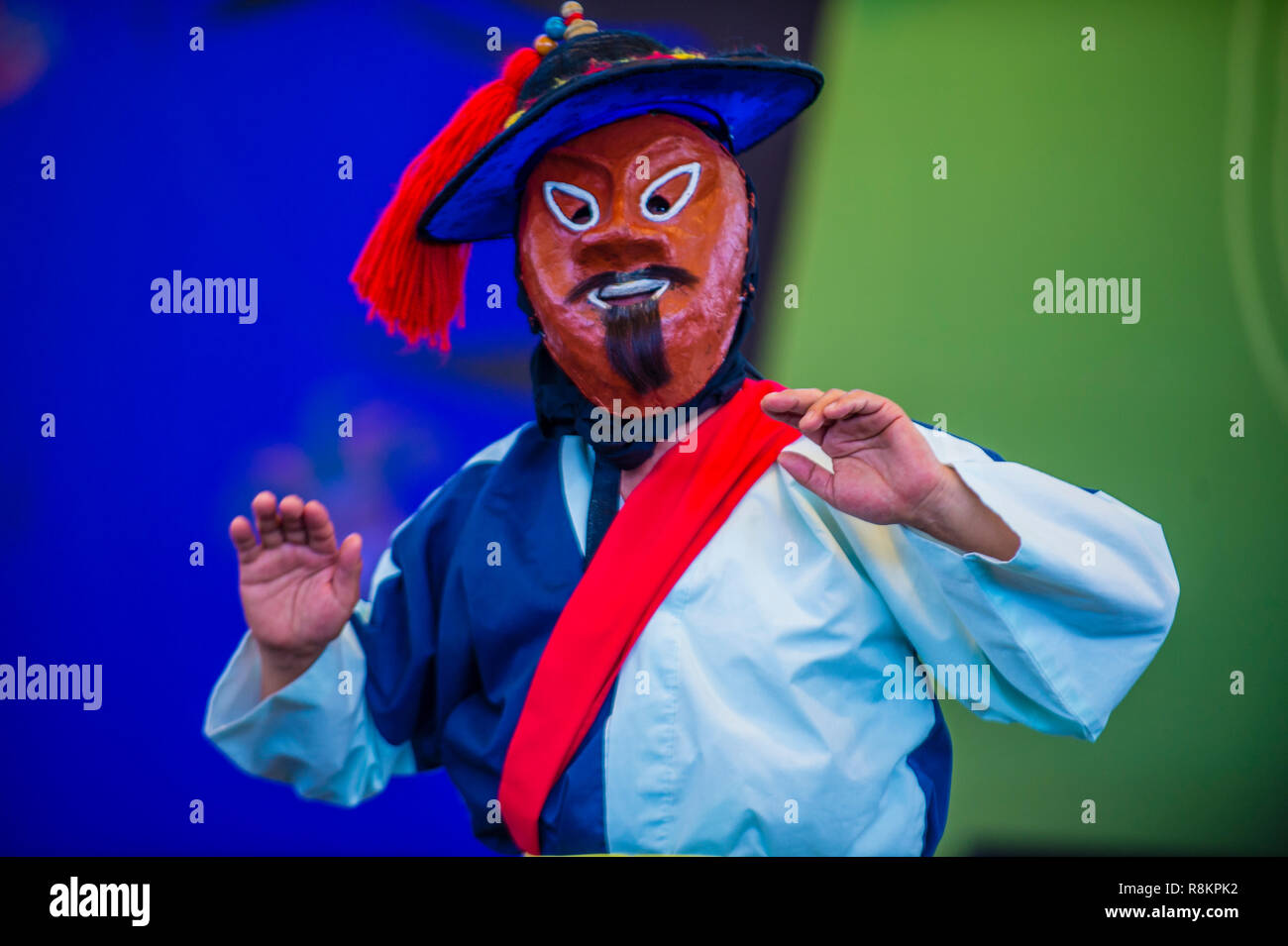 Actor performing the traditional Korean Maskdance at Andong South Korea ...