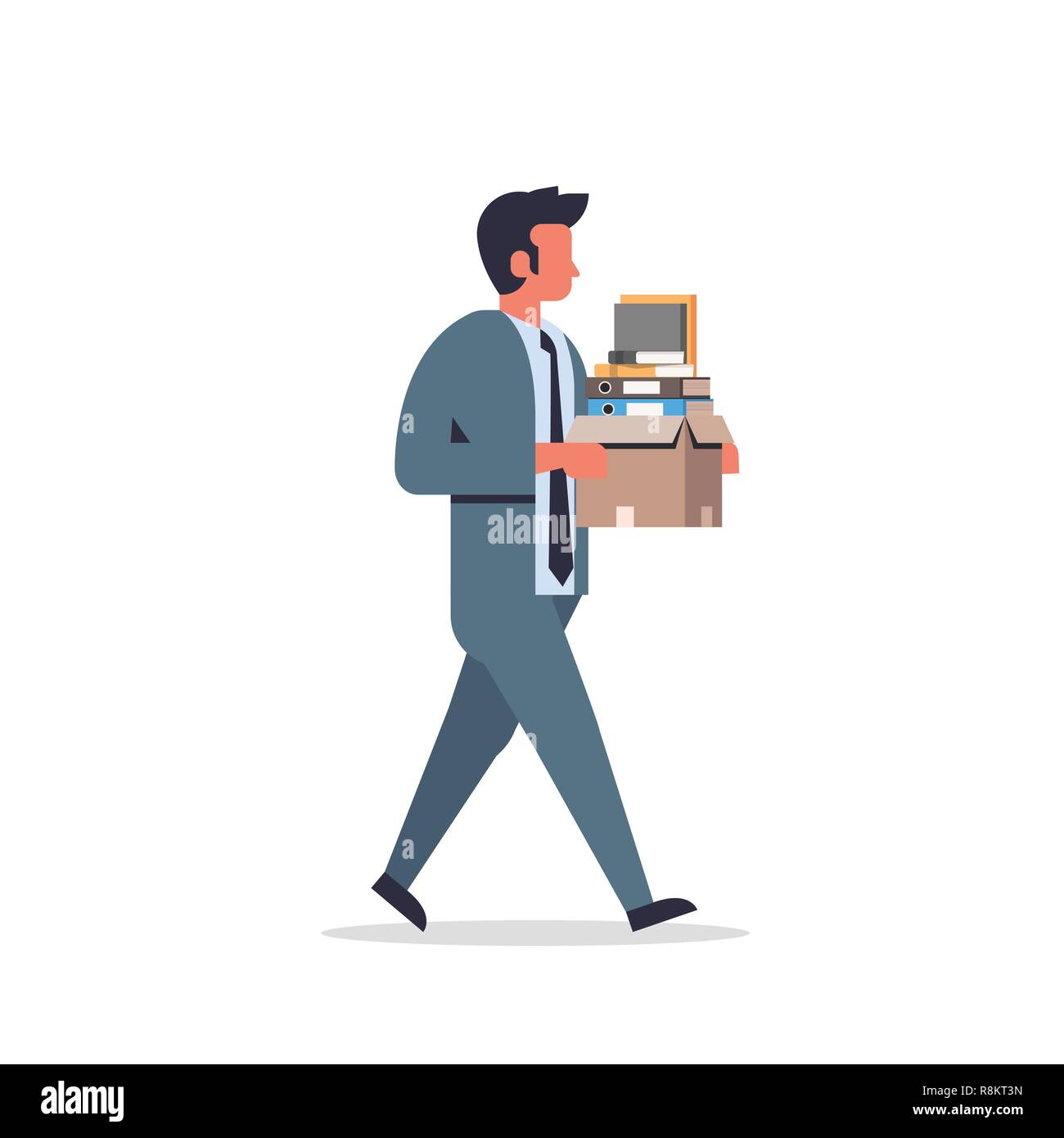 busy businessman carrying paper box stack of documents overloaded ...