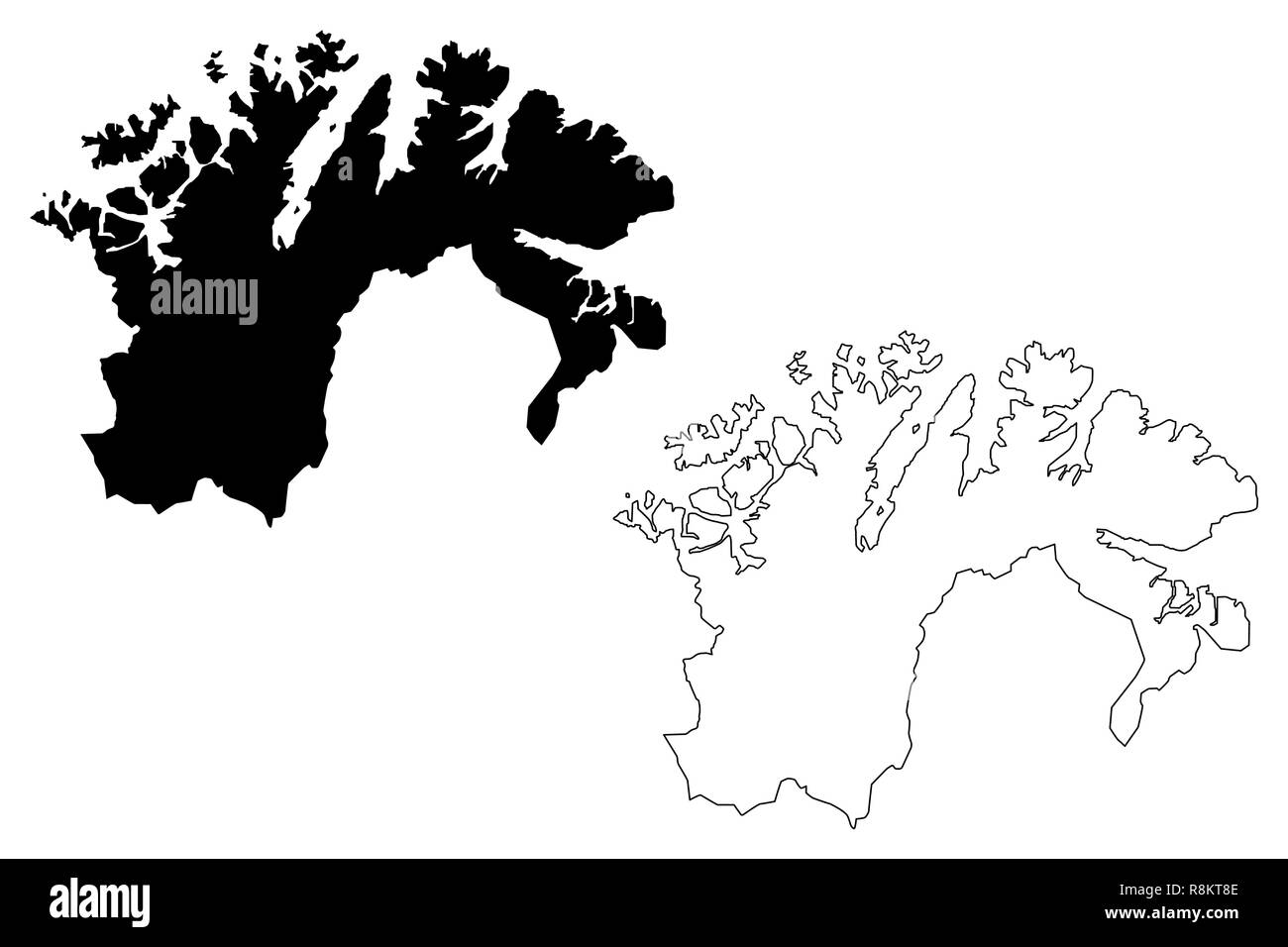Finnmark (Administrative divisions of Norway, Kingdom of Norway) map ...